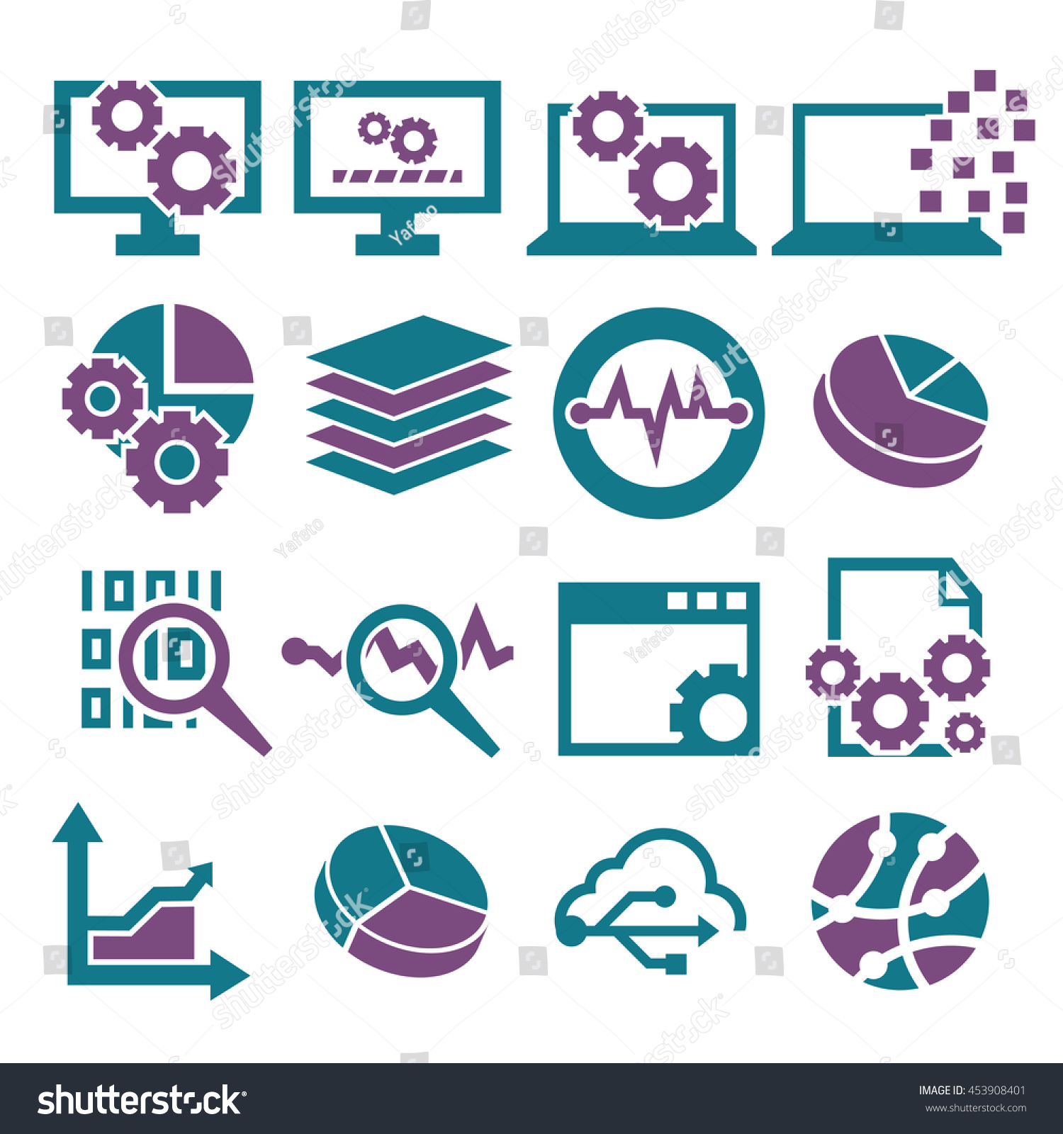 Information Data Icon Set Stock Vector (Royalty Free) 453908401