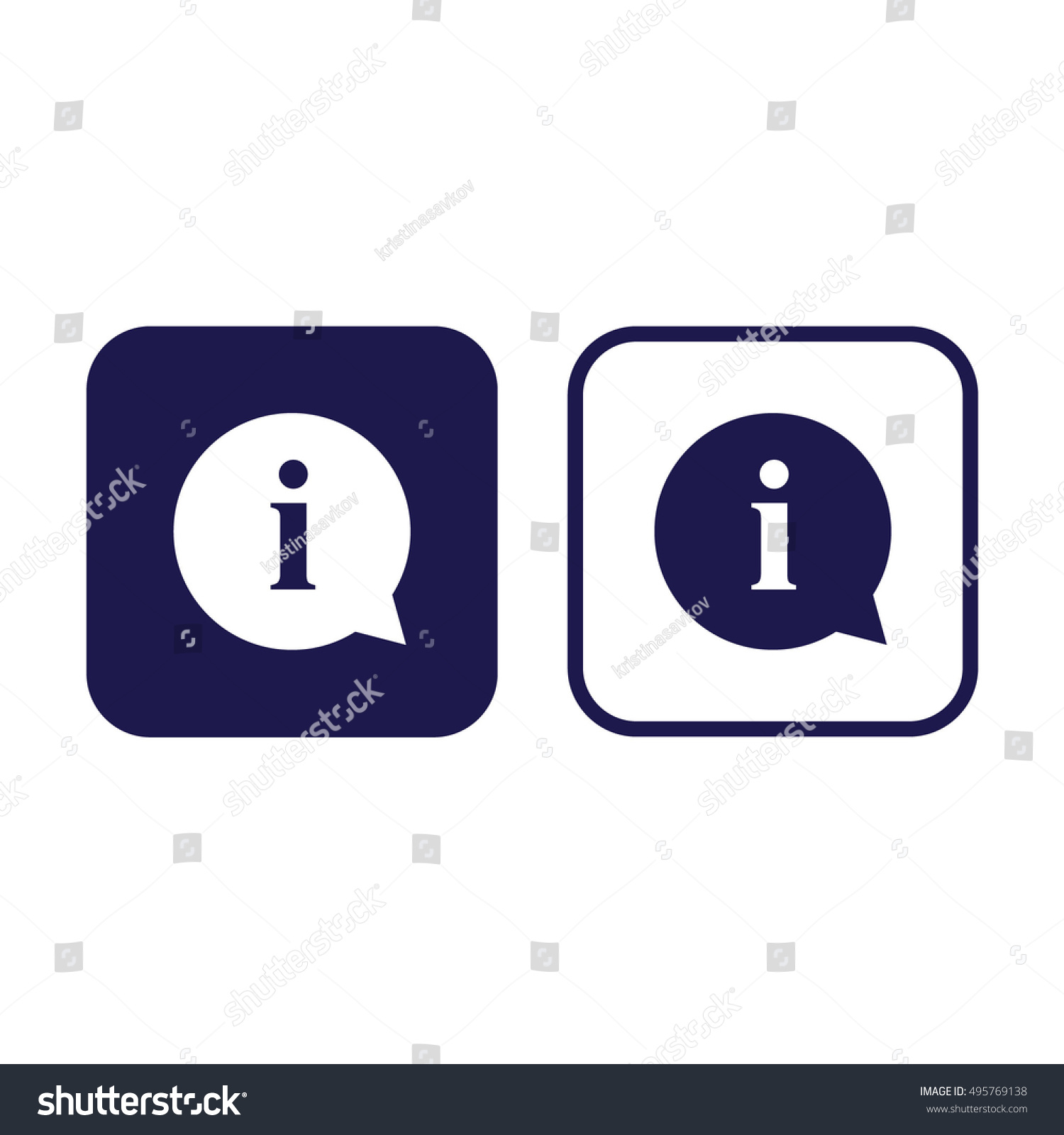 Information Icon Vector Blue White Stock Vector (Royalty Free) 495769138