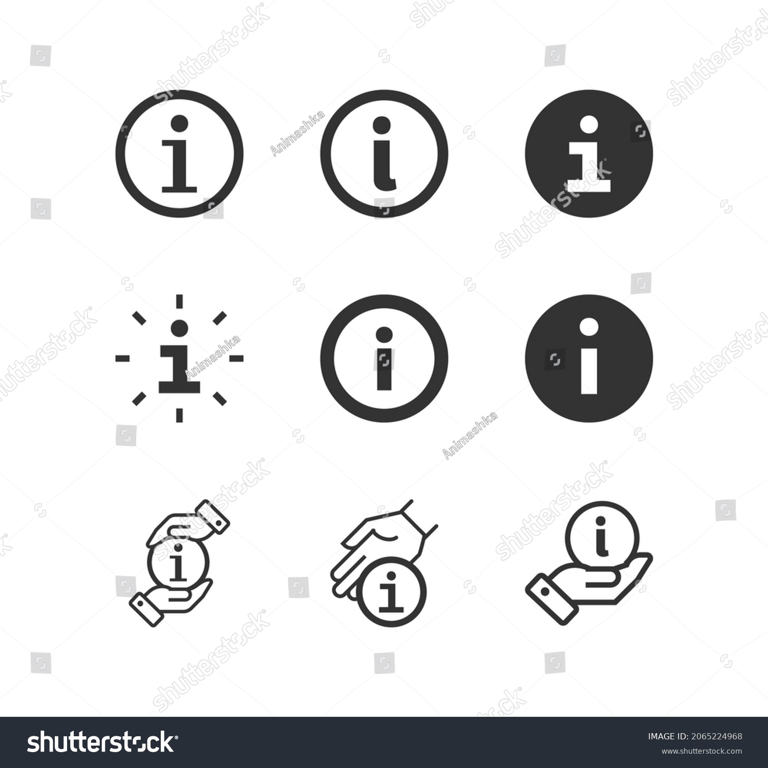 Information Line Icon Set Public Navigation Stock Vector (Royalty Free ...