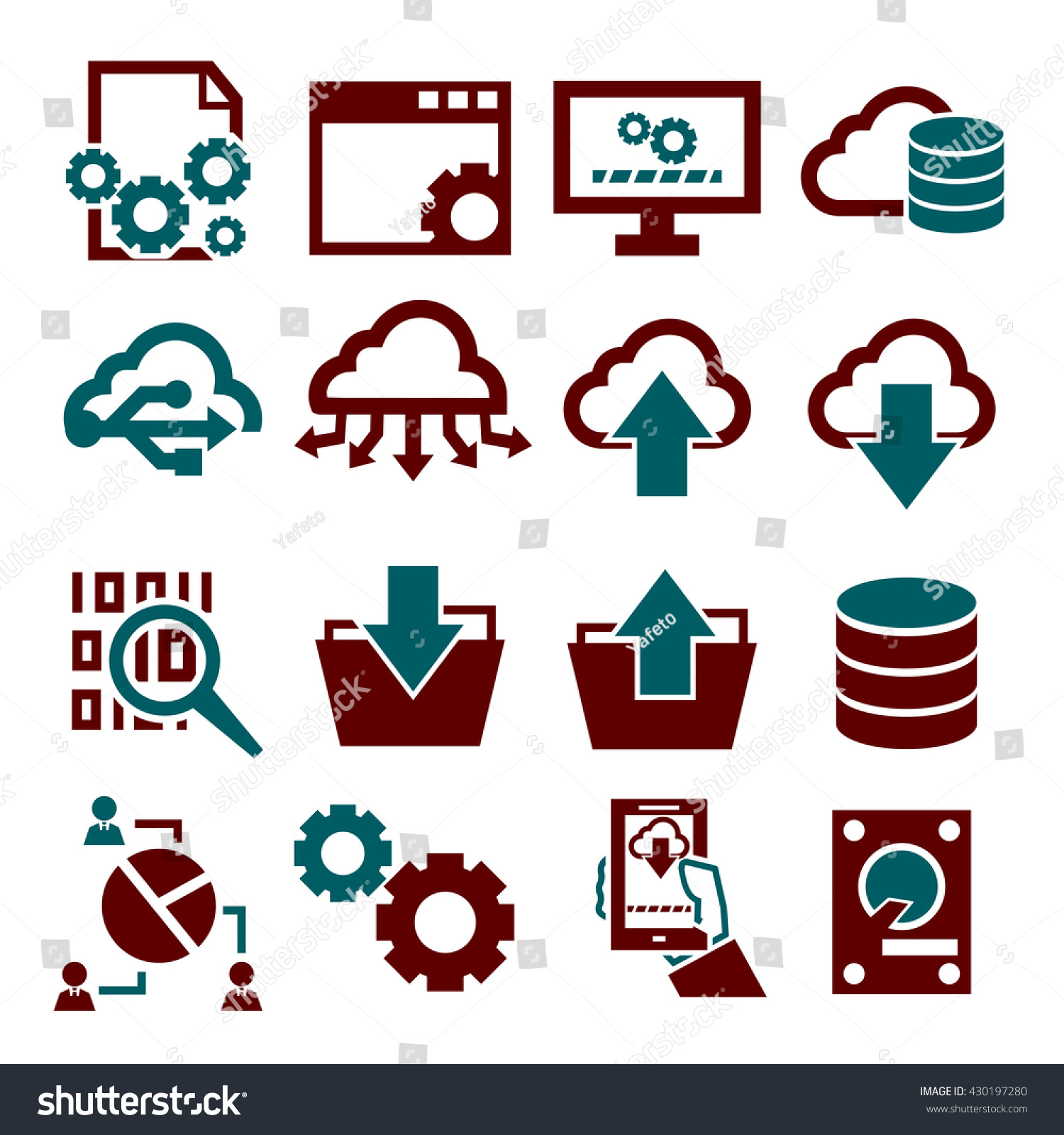 Information Management Icon Set Stock Vector (Royalty Free) 430197280 ...