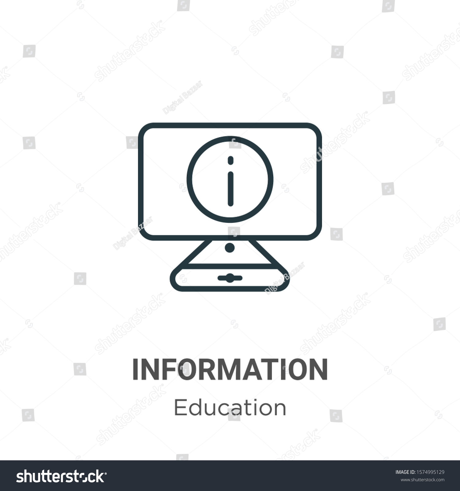 Information Outline Vector Icon Thin Line Stock Vector (Royalty Free ...