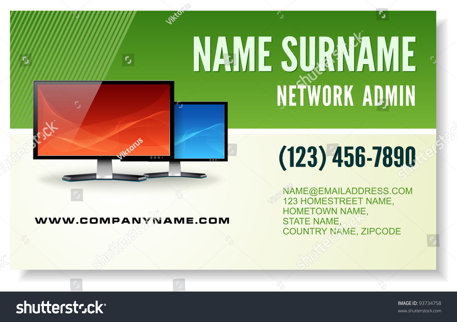 Information Technology Business Card Stock Vector (Royalty Free ...