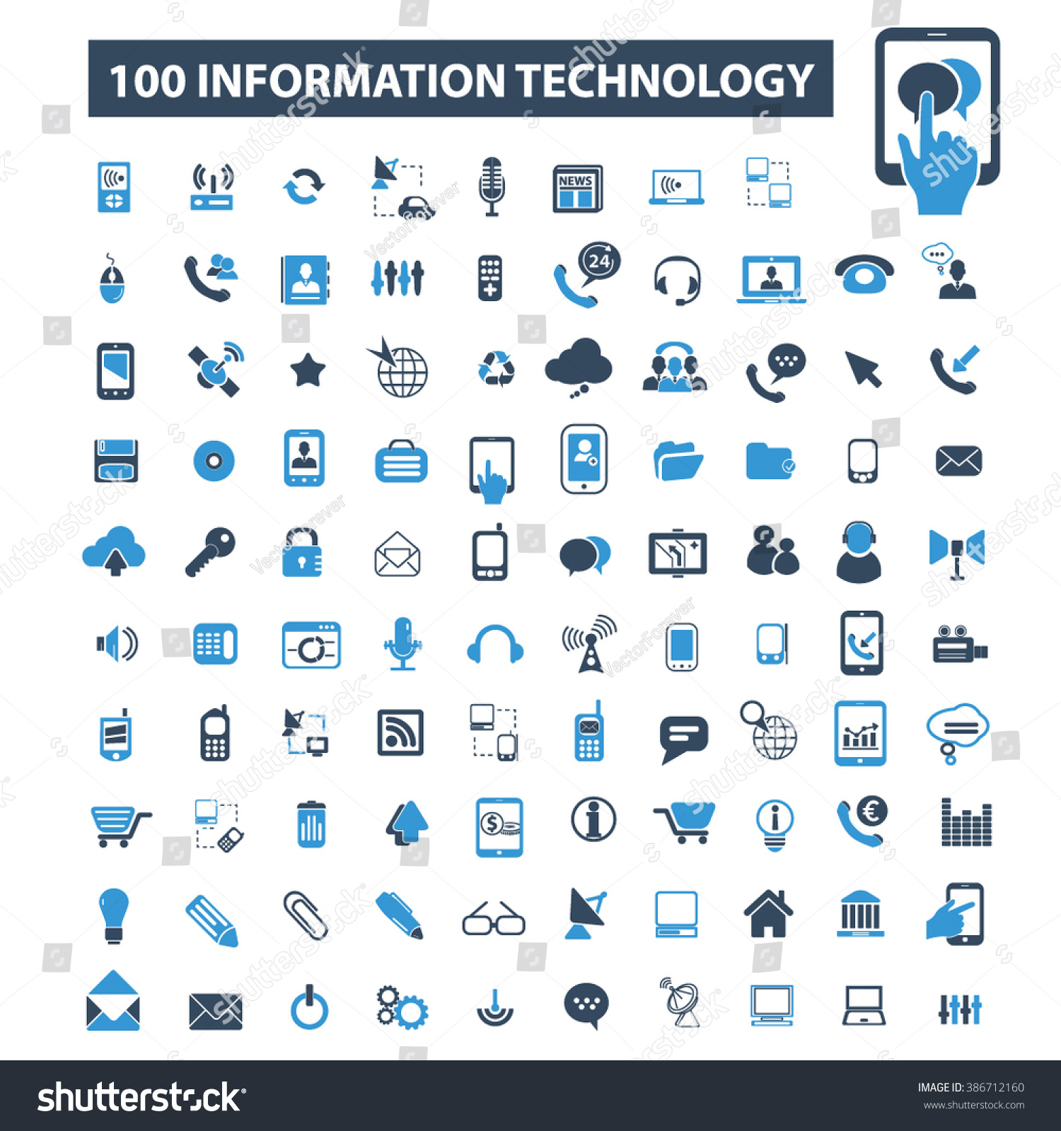 Information Technology Icons Stock Vector 386712160 : Shutterstock
