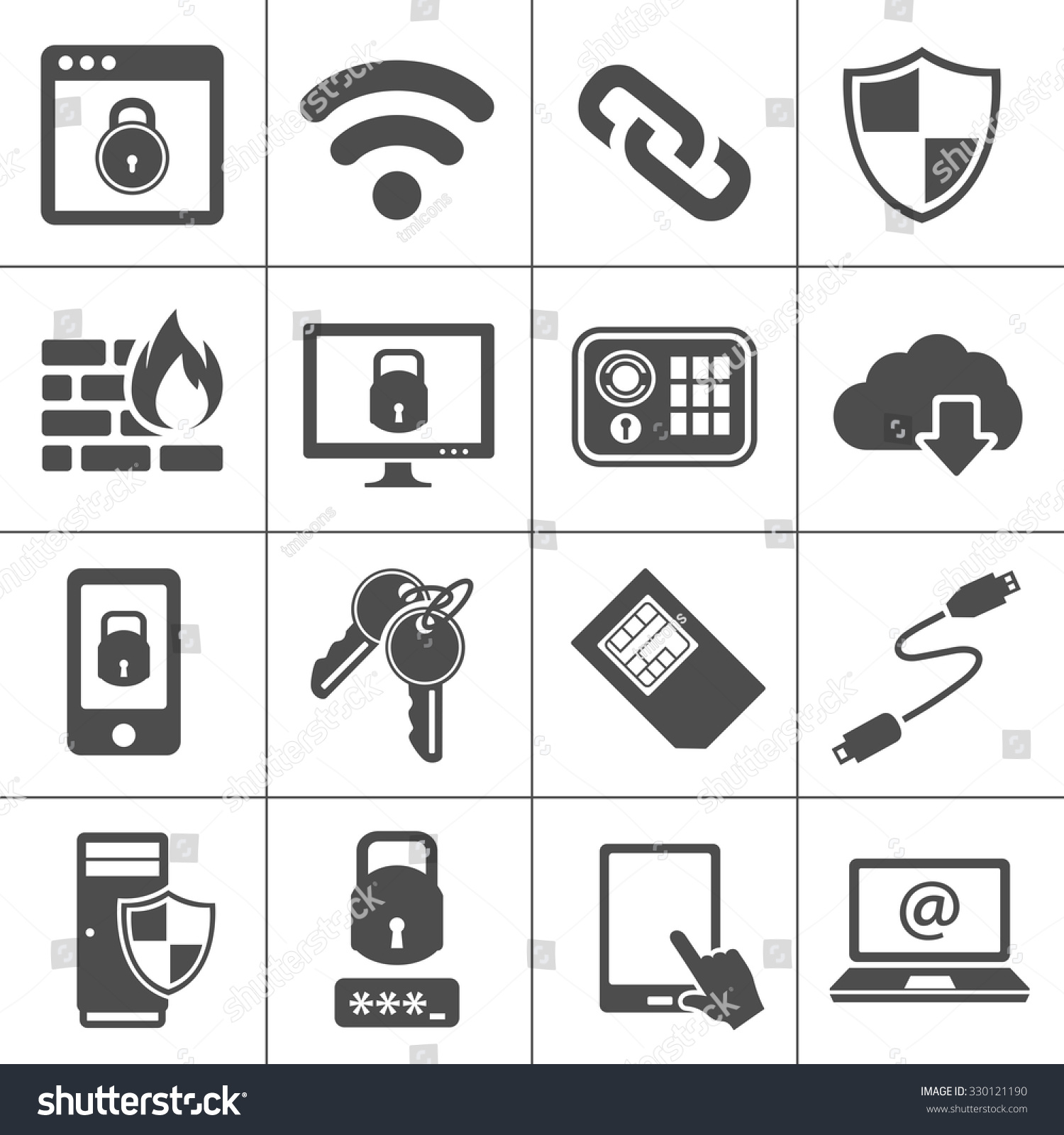 Information Technology Security Icons Security Icons Stock Vector ...
