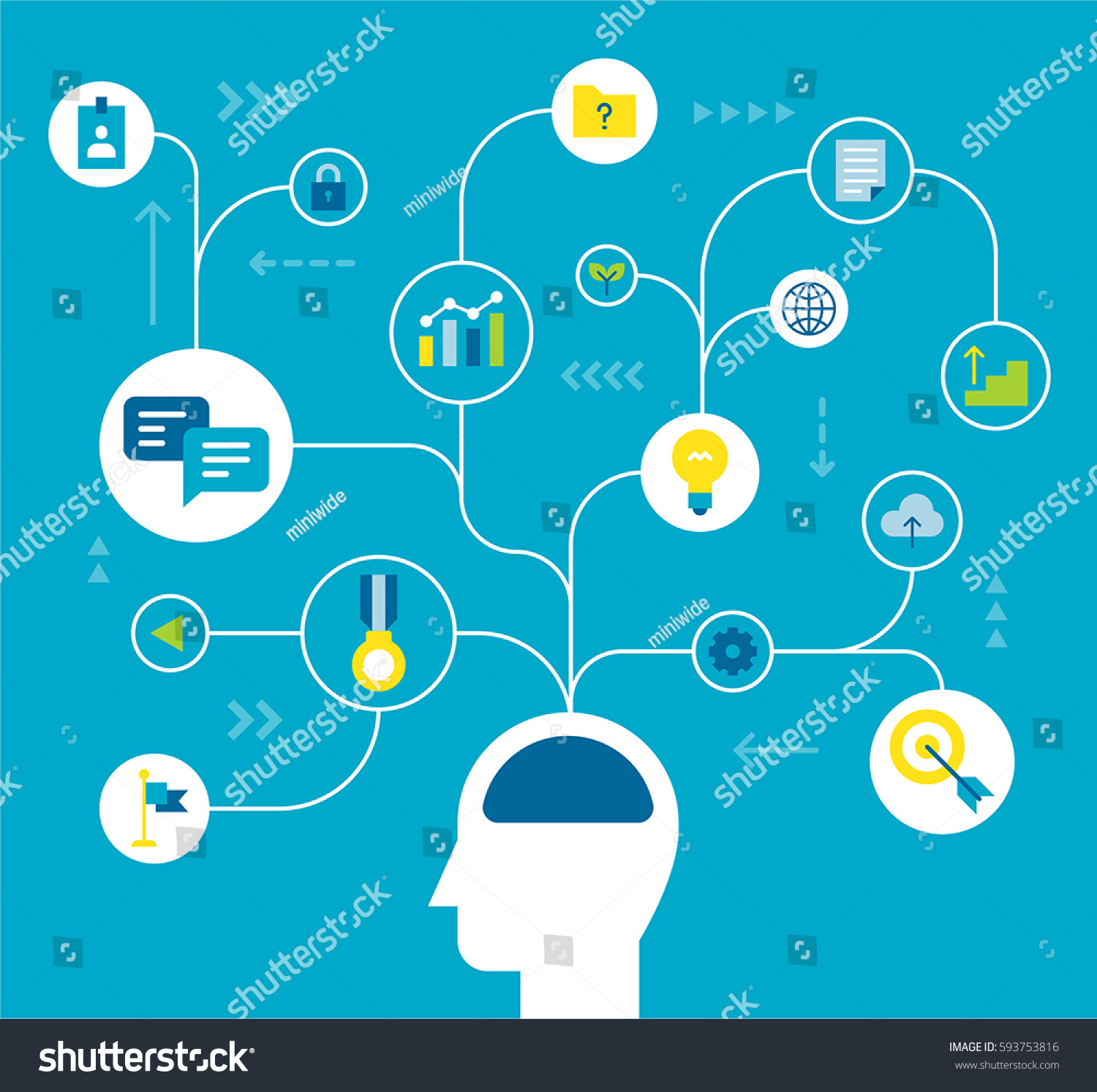 Information Technology Vector Illustration Flat Design Stock Vector ...