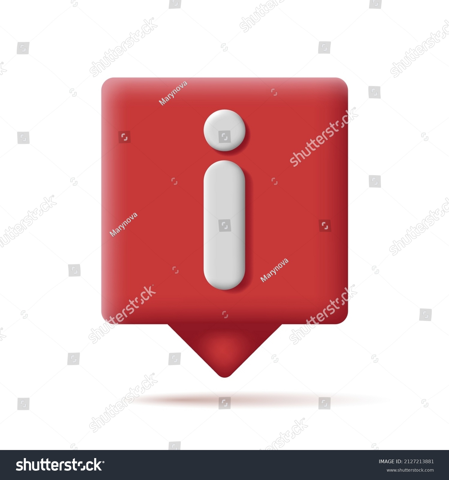 Information Tooltip Icon Red 3d Soft Stock Vector (Royalty Free ...