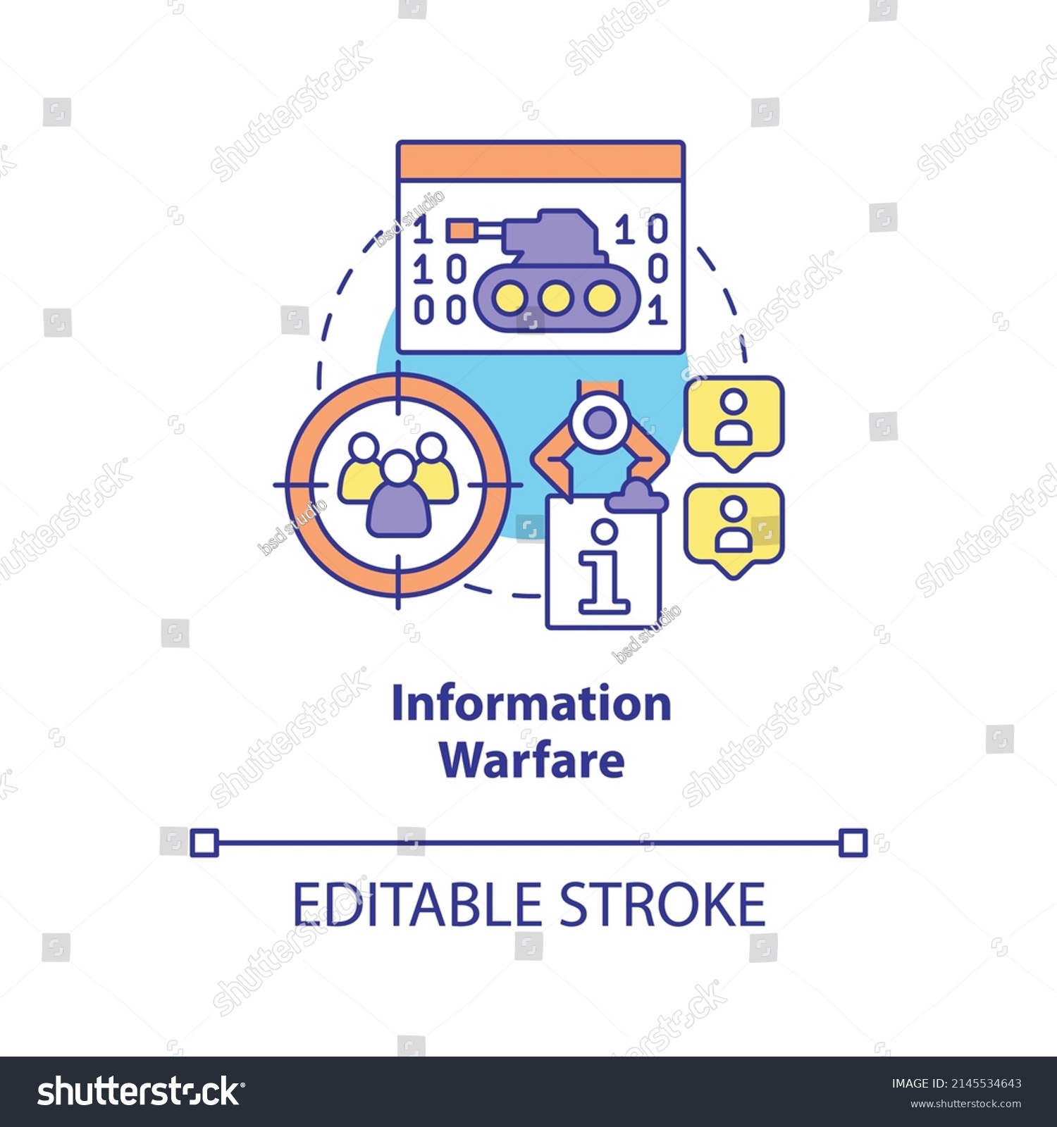 Information Warfare Concept Icon Facts Manipulation Stock Vector ...