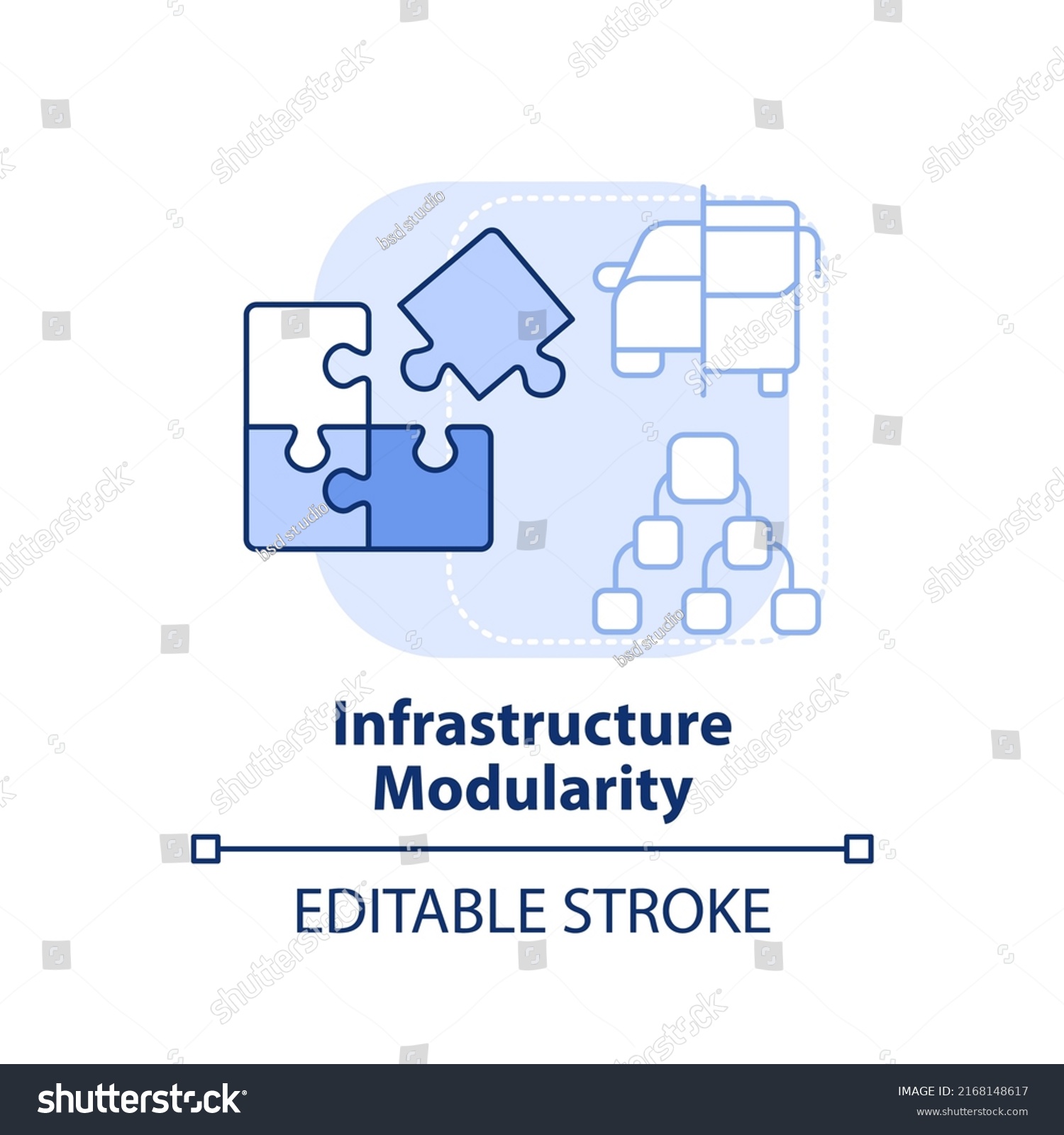 Infrastructure Modularity Light Blue Concept Icon Stock Vector (Royalty ...
