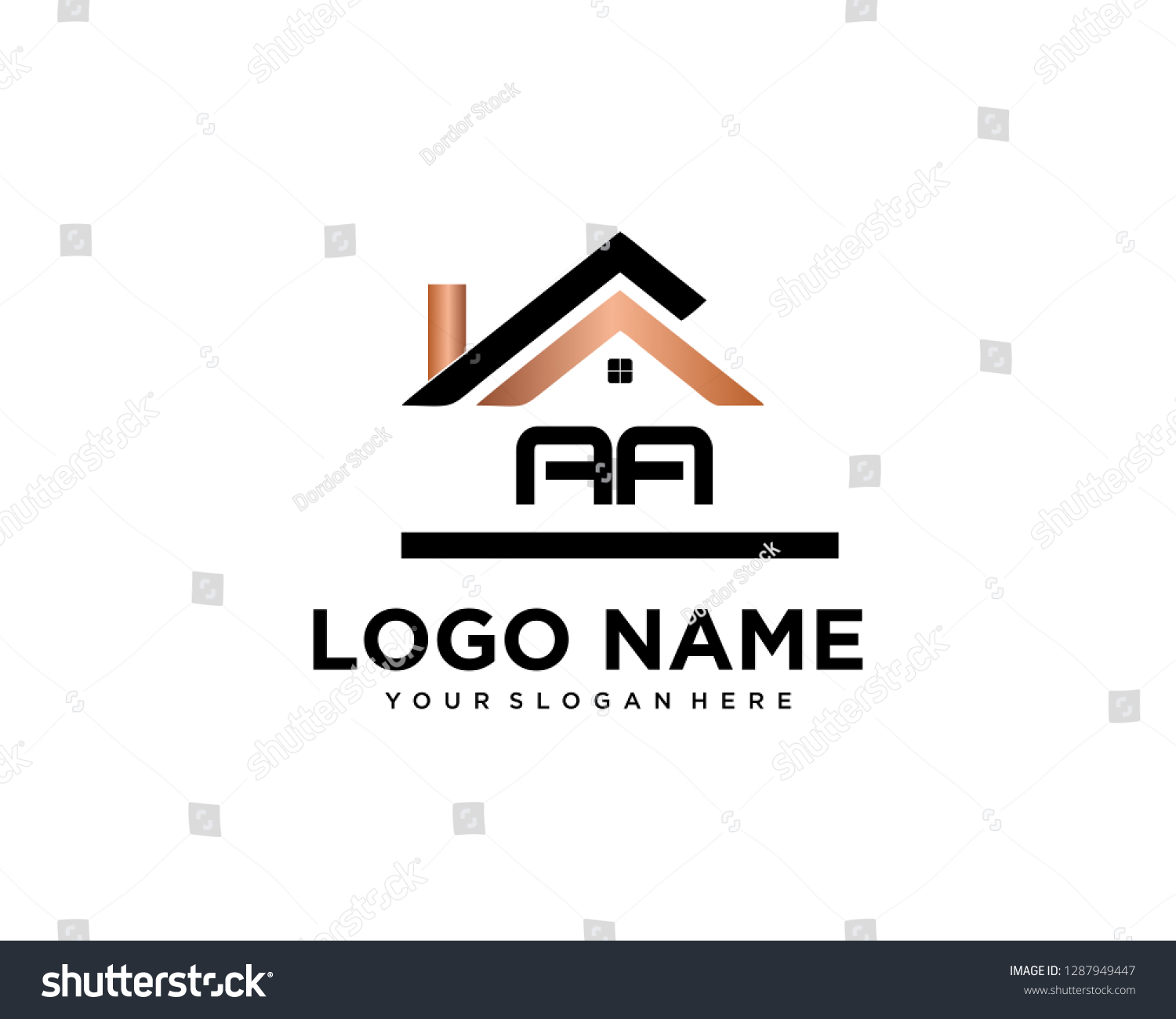Initial Aa Home Logo Vector Stock Vector (Royalty Free) 1287949447