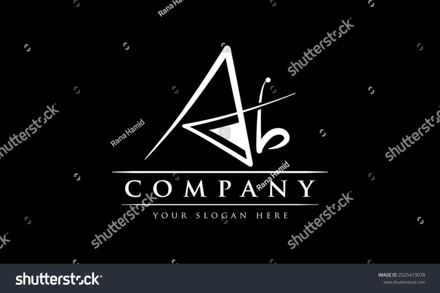 Initial Ab Script Letter Logo Design Stock Vector (Royalty Free ...
