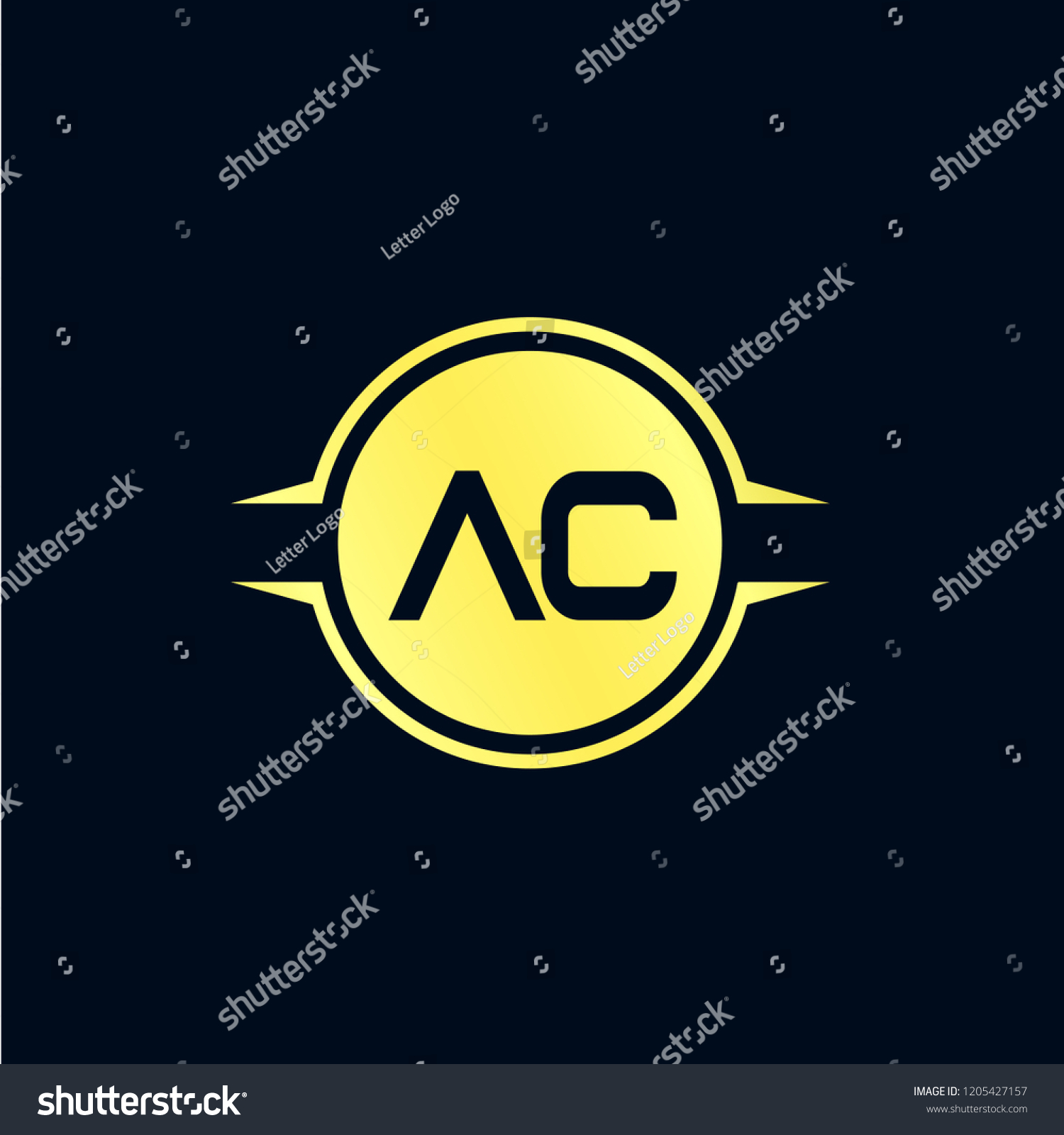 Initial Ac Letter Logo Design Stock Vector (Royalty Free) 1205427157 ...