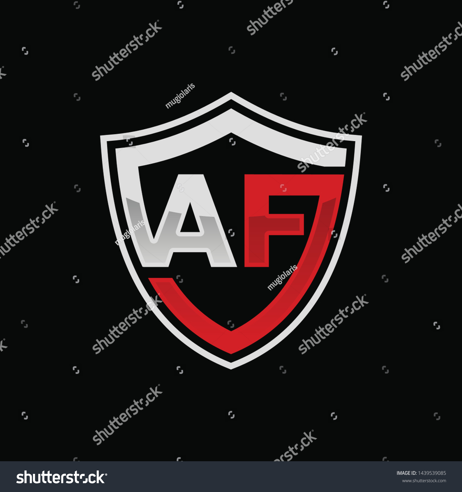 Initial Af Shield Logo Template Vector Stock Vector (Royalty Free ...
