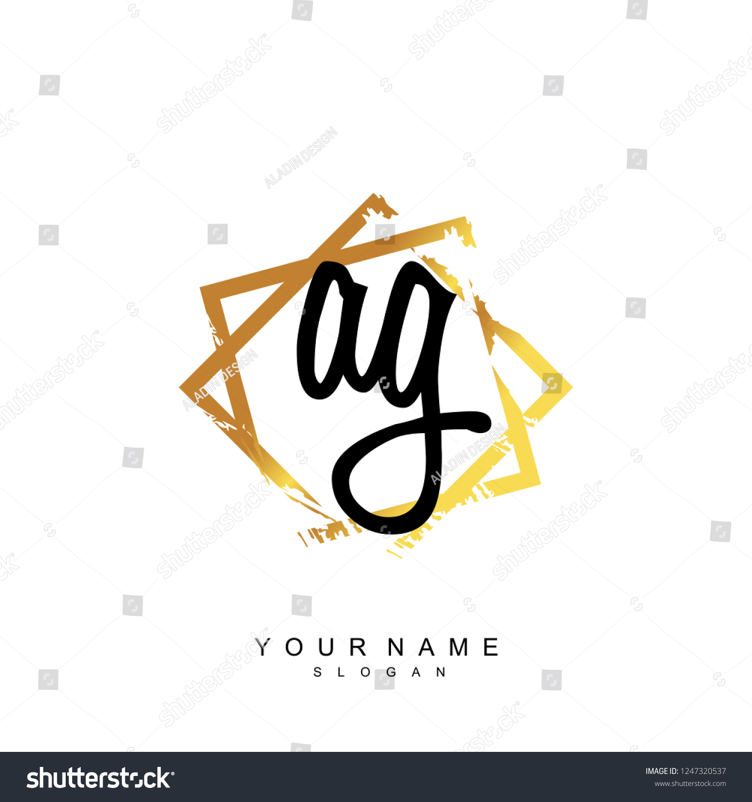 Initial Ag Handwriting Logo Vector Stock Vector (Royalty Free) 1247320537