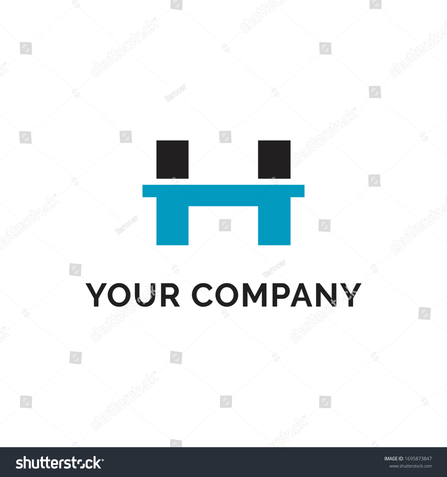 Initial Alphabet Letter H Logo Simple Stock Vector (Royalty Free ...