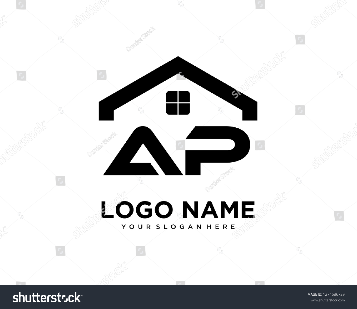 Initial Ap Home Logo Vector Stock Vector (Royalty Free) 1274686729