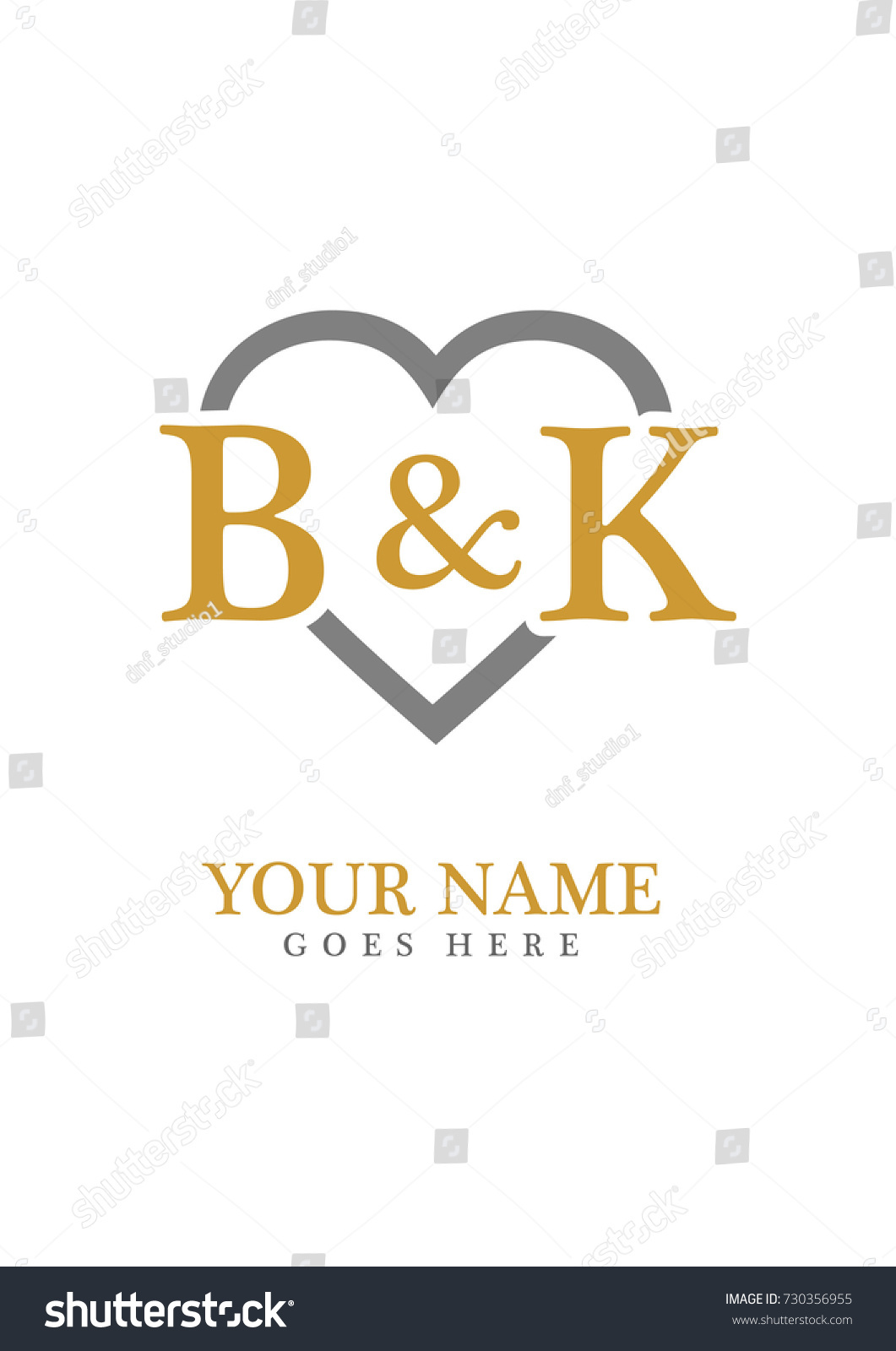 Initial B K Love Background Logo: vector de stock (libre de regalías ...