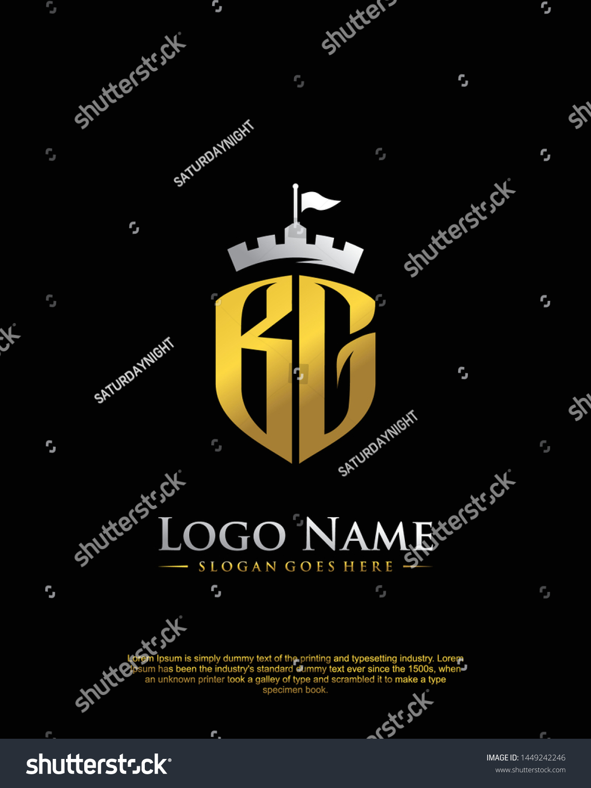 Initial Bg Letter Shield Style Logo Stock Vector (Royalty Free ...