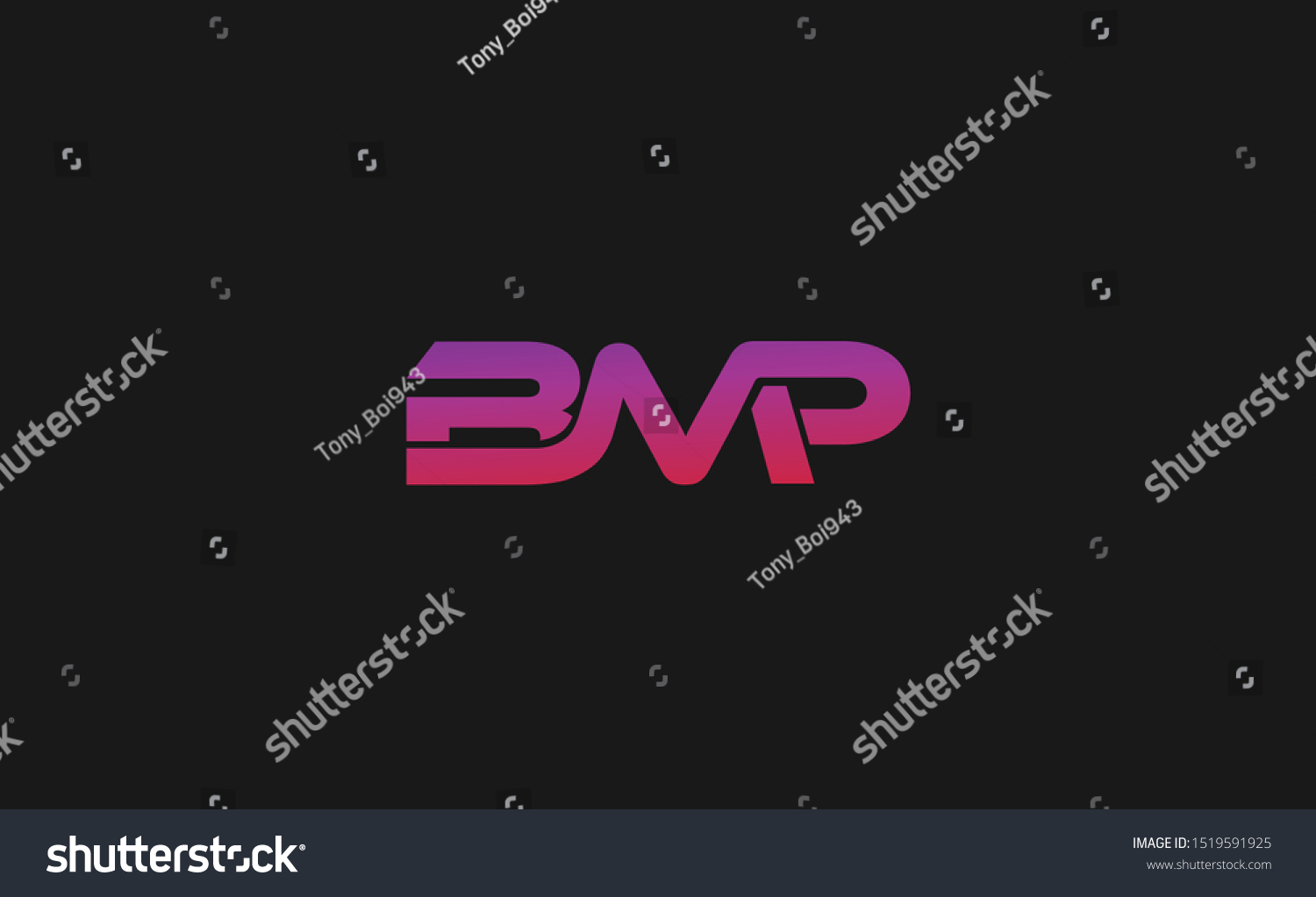 Initial Bmp Letter Logo Design: vector de stock (libre de regalías ...