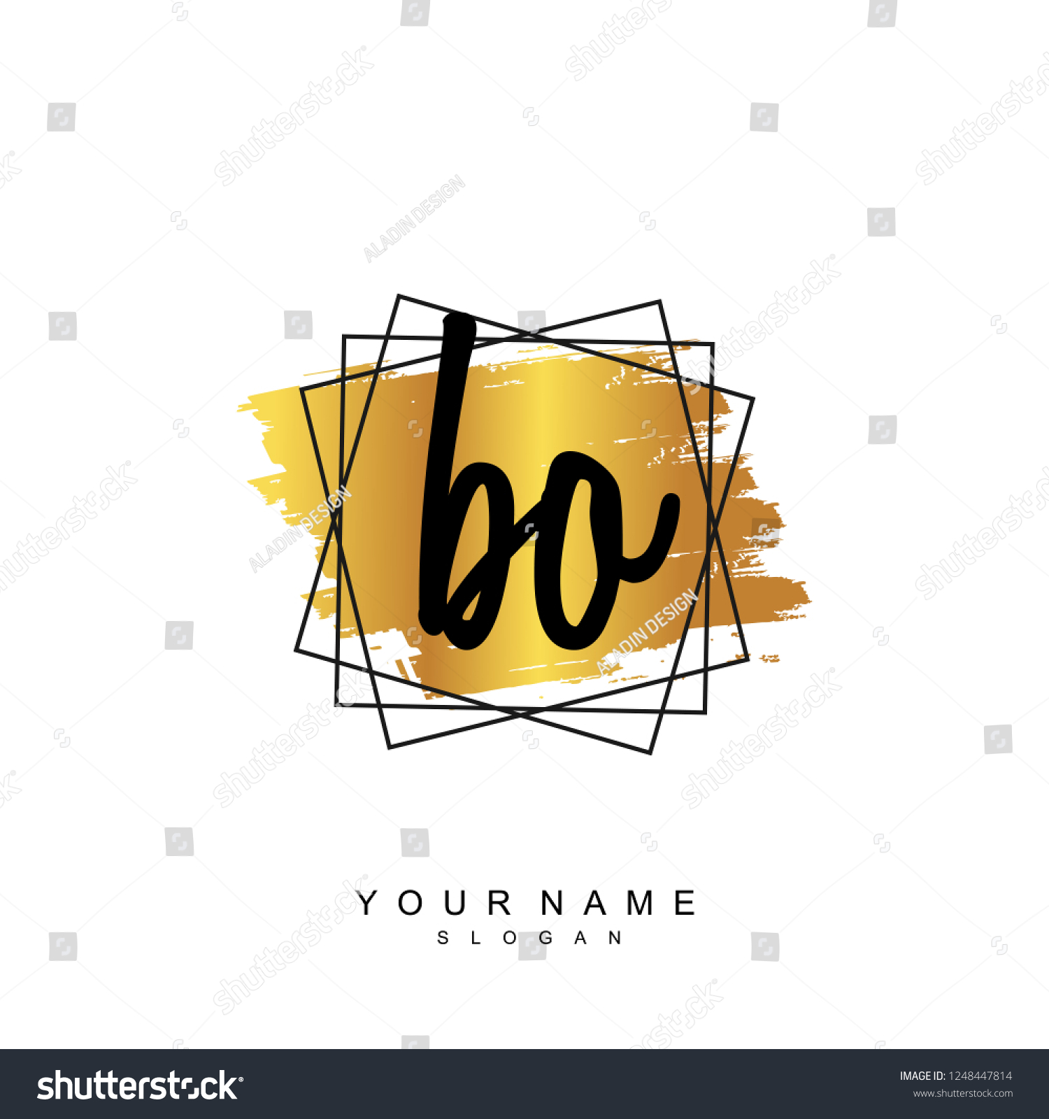 Initial Bo Handwriting Logo Vector Stock Vector (Royalty Free ...