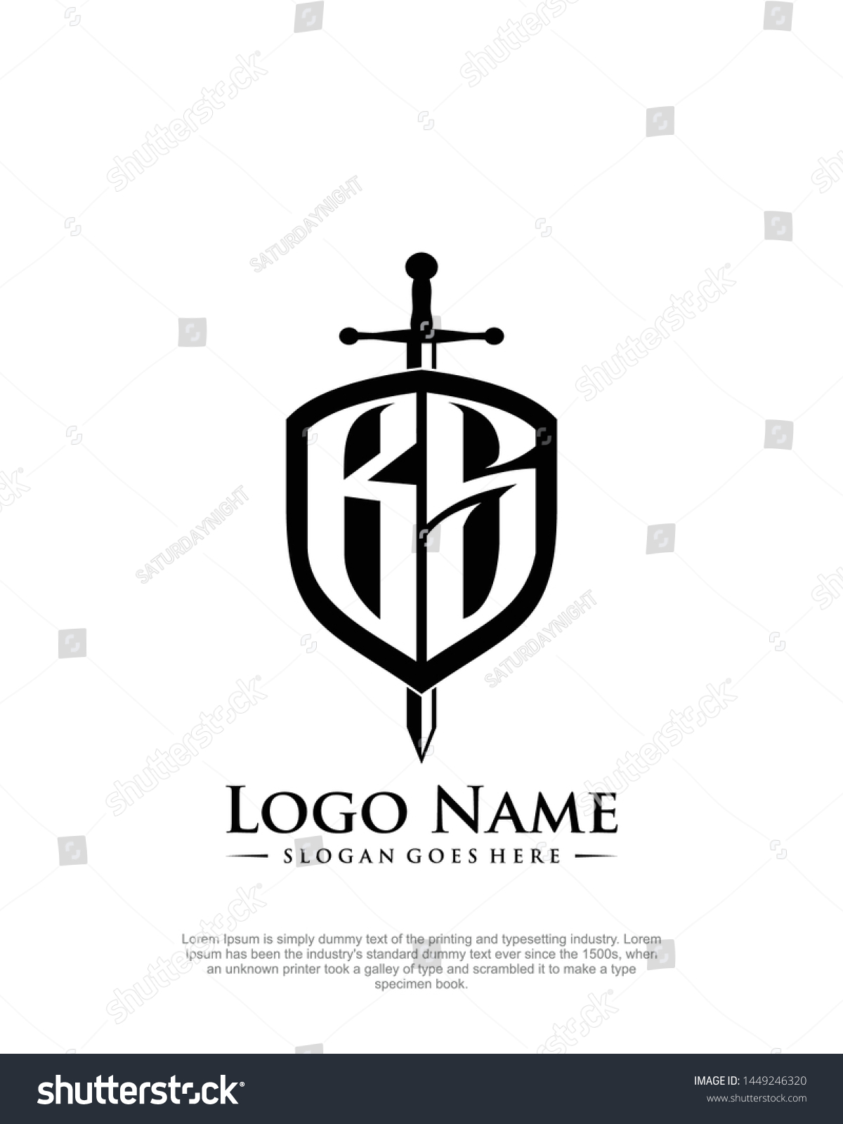 Initial Bs Letter Shield Style Logo Stock Vector (Royalty Free ...