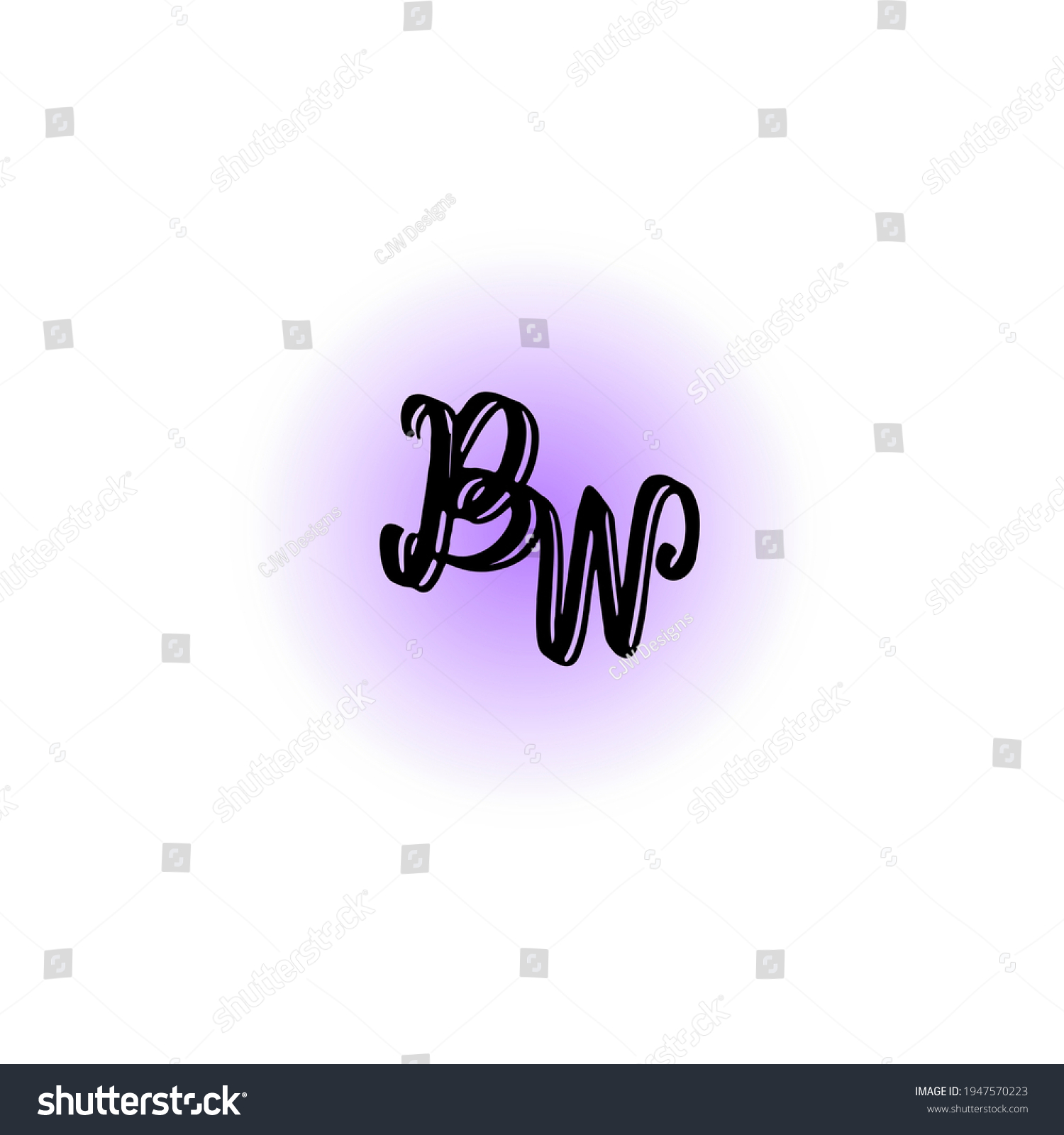 Initial Bw Handwritten Monogram Elegant Logo Stock Vector (Royalty Free ...