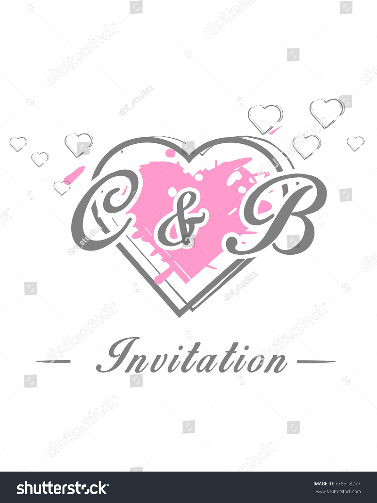 Initial C B Wedding Invitation Logo Stock Vector (Royalty Free ...
