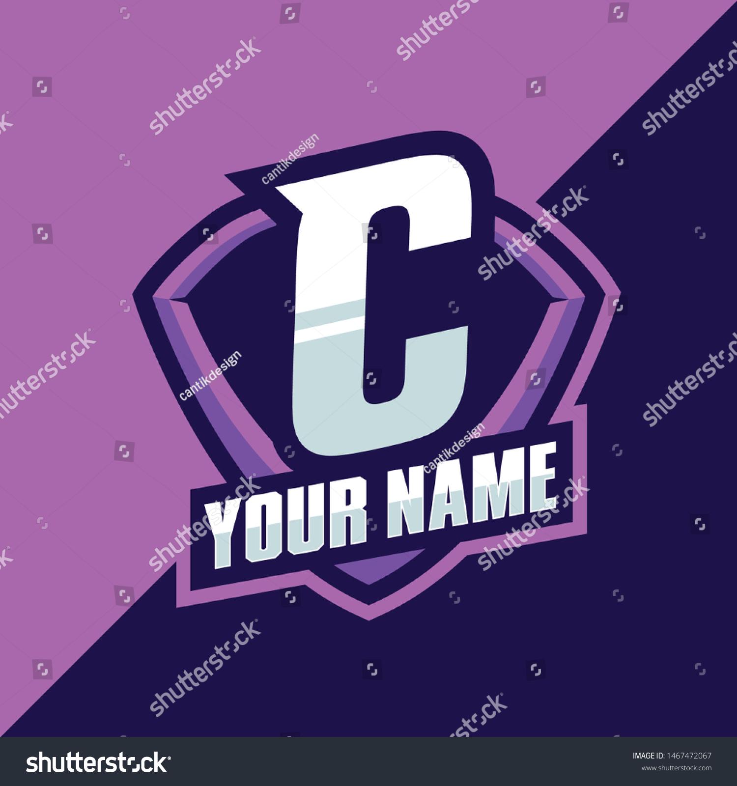 Initial C Gaming Logo Design Template Stock Vector (Royalty Free ...