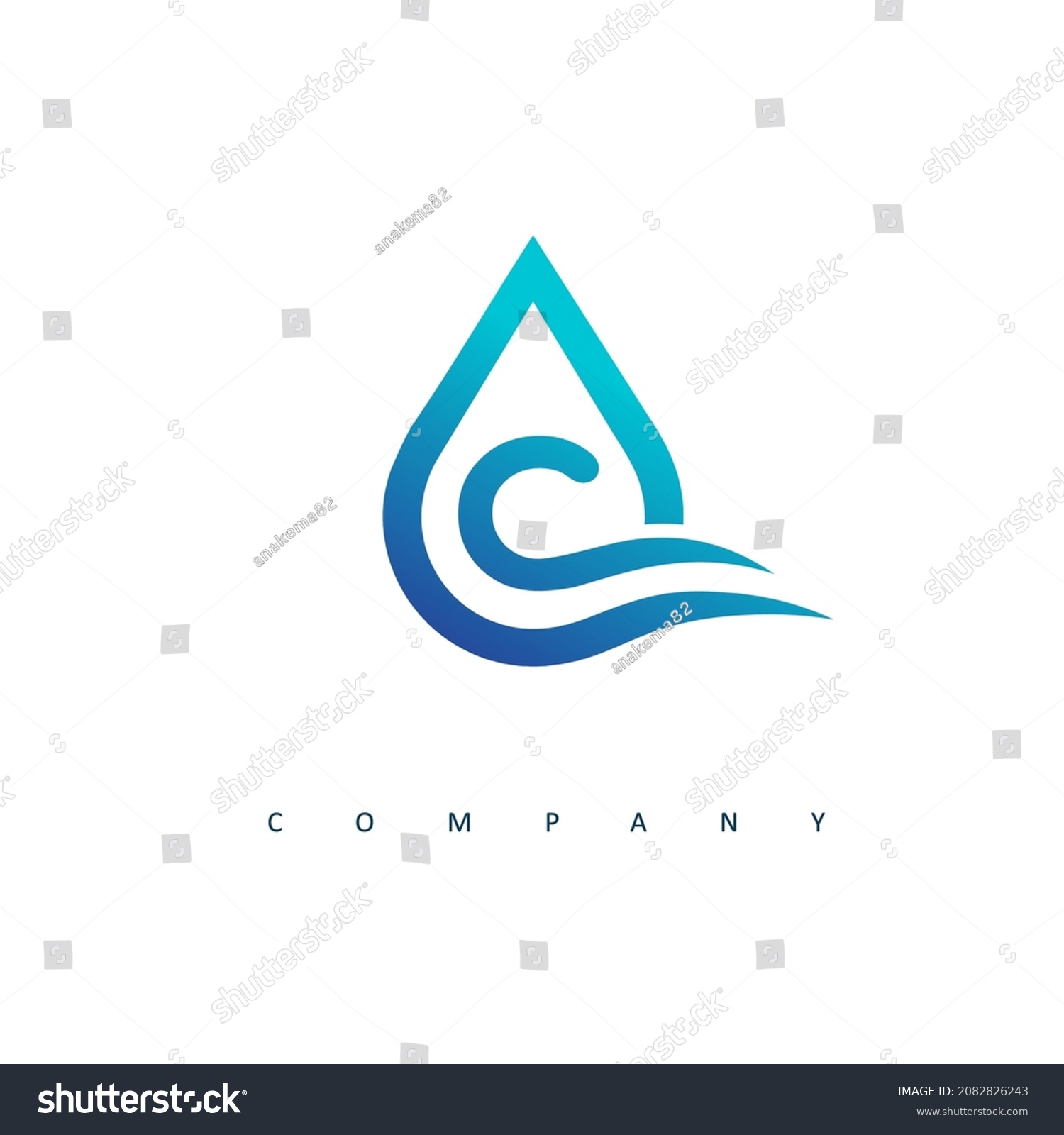 Initial C Water Logo Design Stock Vector (Royalty Free) 2082826243 ...