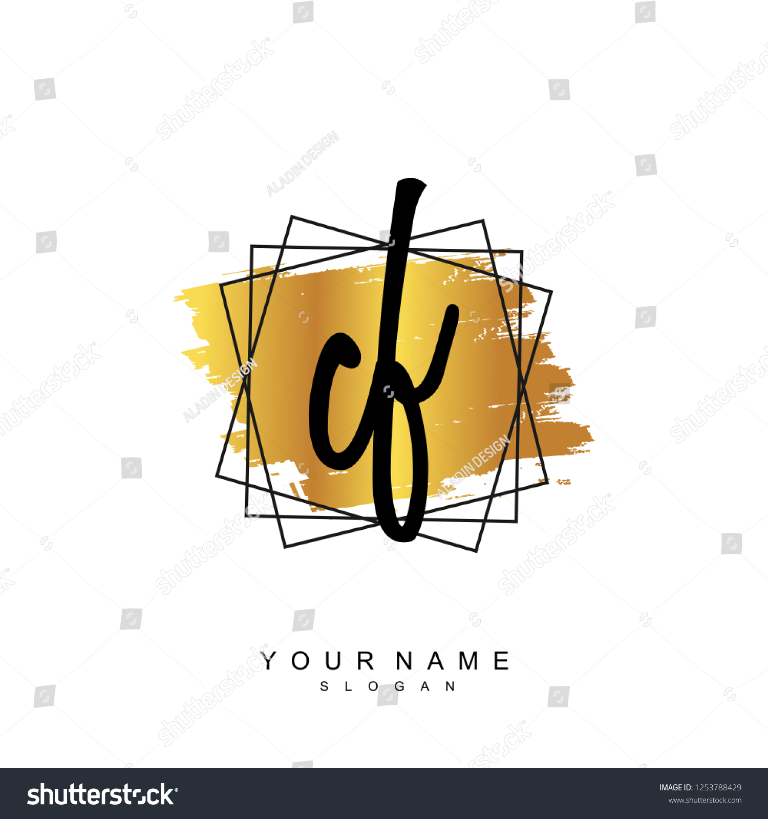 Initial Cf Handwriting Logo Vector Stock Vector (Royalty Free ...