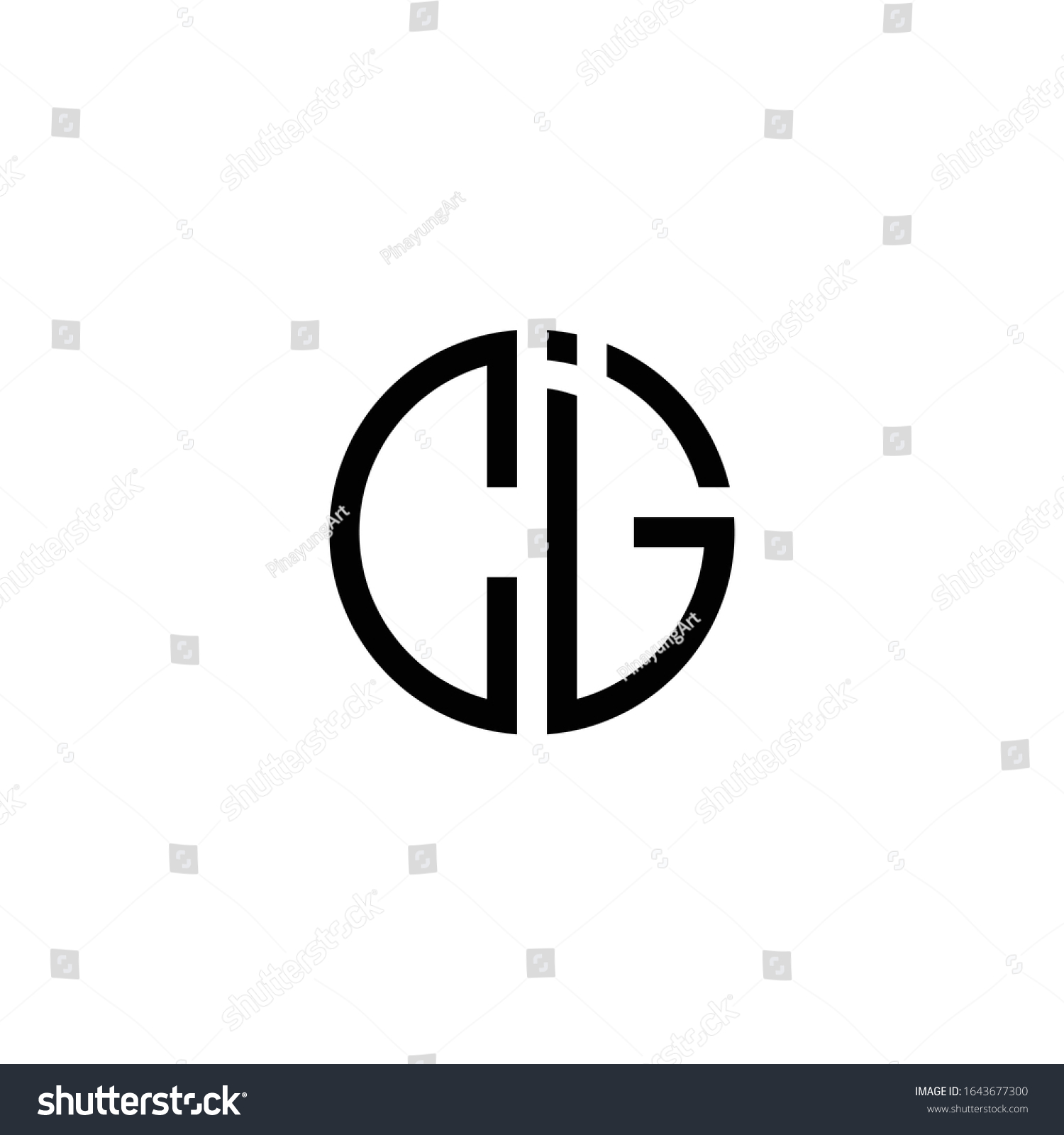 Initial Cig Circel Logo Icon Vector Stock Vector (Royalty Free) 1643677300