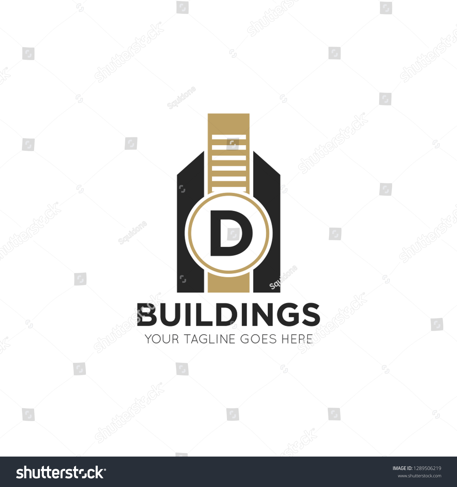 Initial D Letter Building Logo Vector Stock Vector (Royalty Free ...