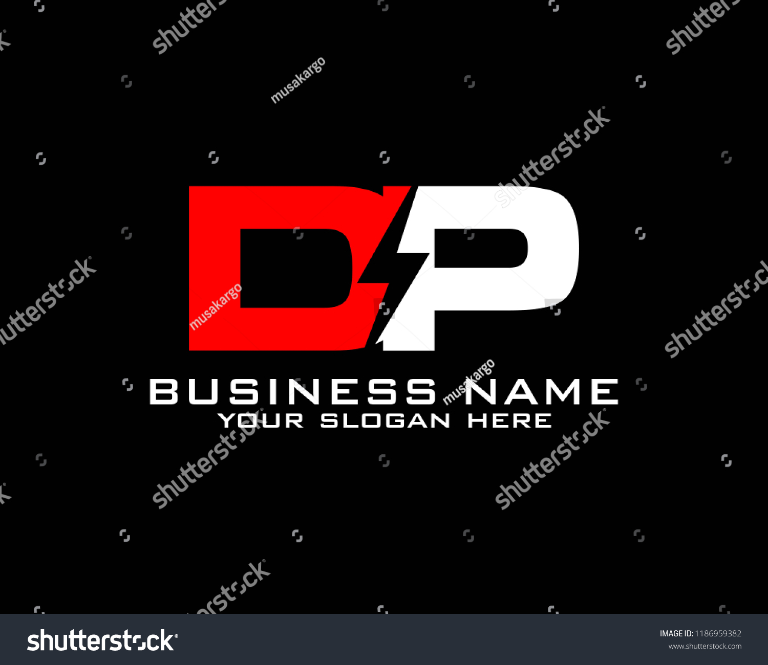 Initial D P Logo Concept Electric Stock Vector (Royalty Free ...