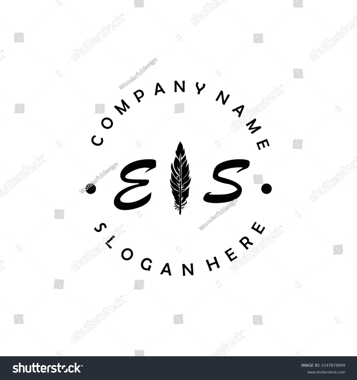 Initial Es Letter Logo Vector Illustration Stock Vector (Royalty Free ...