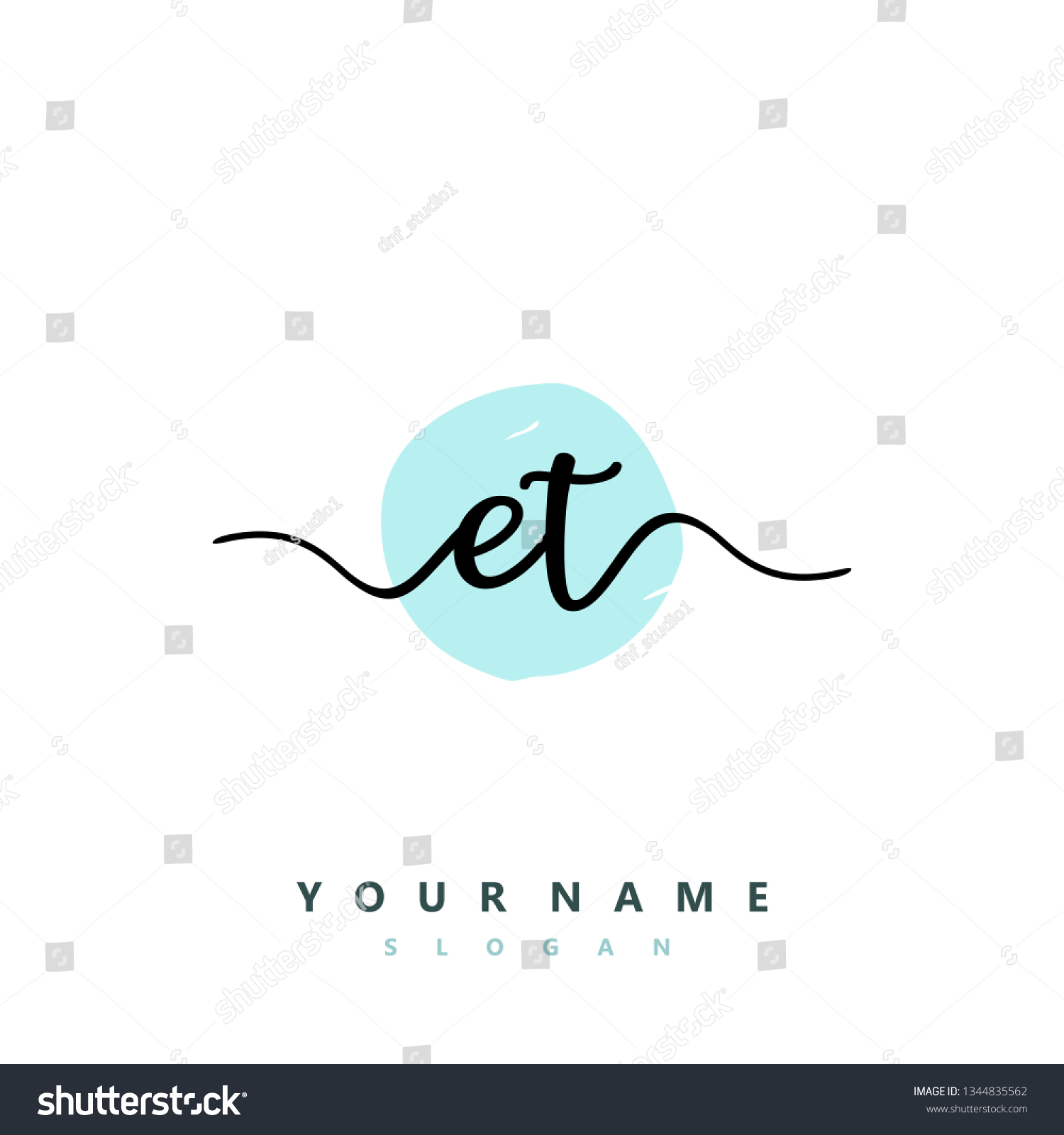 Initial Et Handwriting Logo Stock Vector (Royalty Free) 1344835562 ...