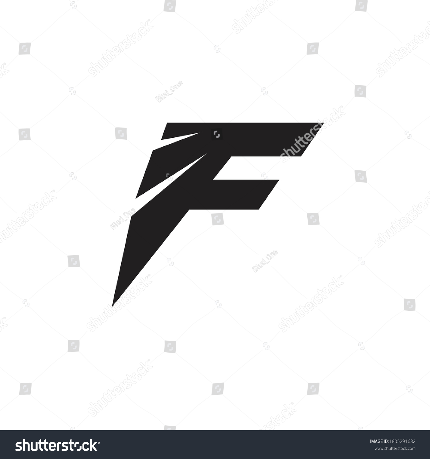 Initial F Letter Eagle Logo Icon Stock Vector (Royalty Free) 1805291632