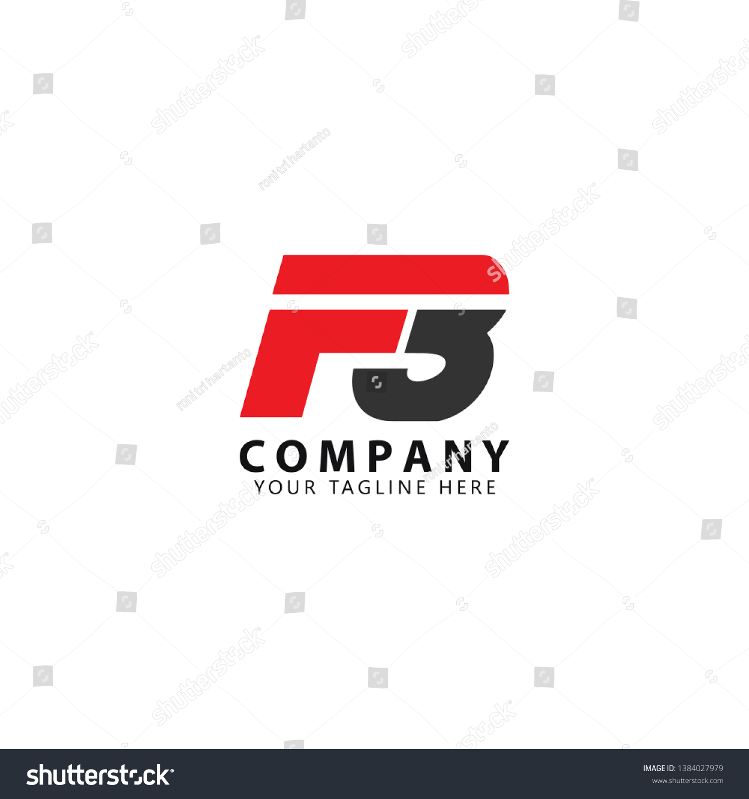Initial F3 Logo Design Vector Stock Vector (Royalty Free) 1384027979