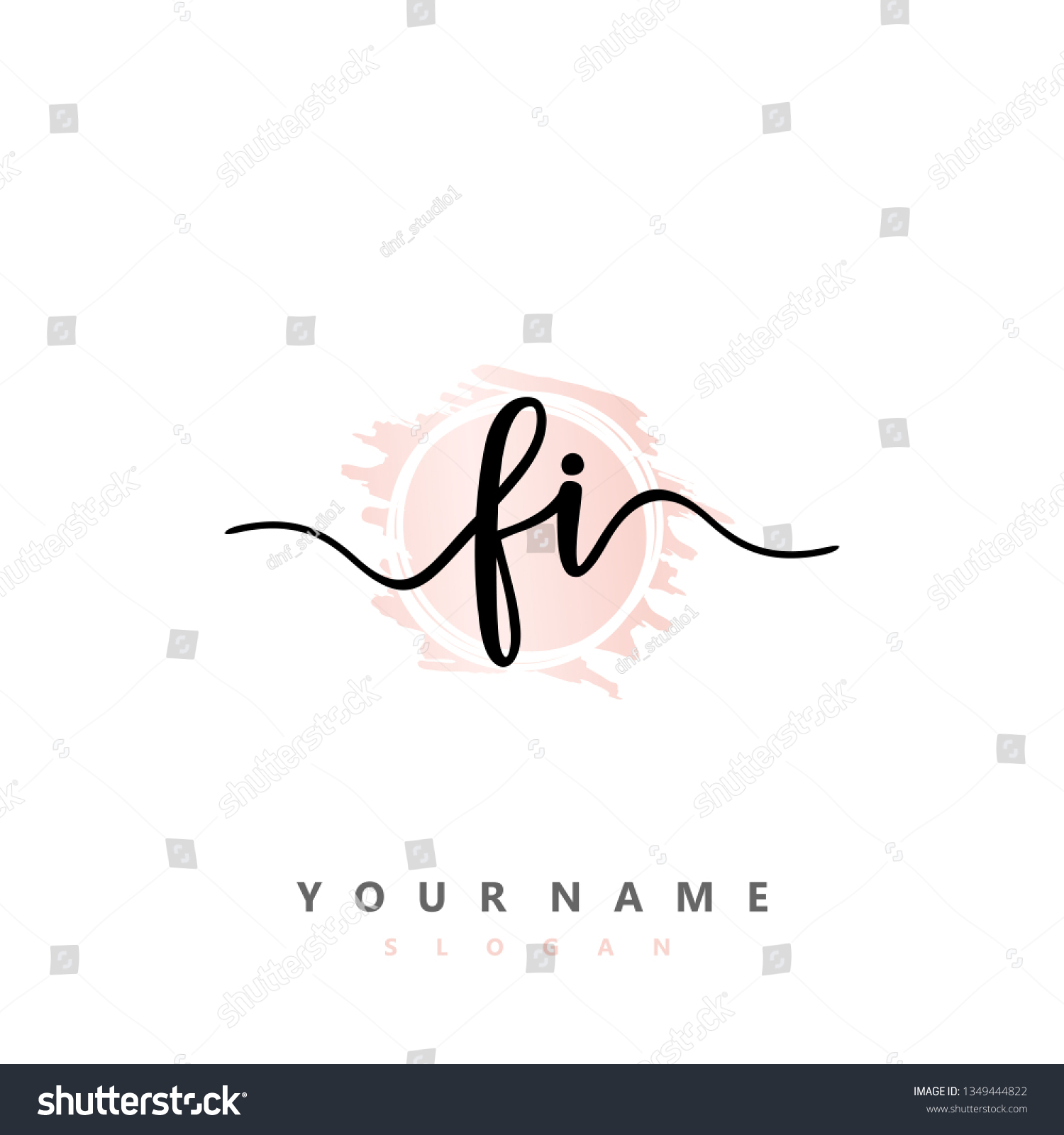 Initial Fi Handwriting Logo Stock Vector (Royalty Free) 1349444822 ...