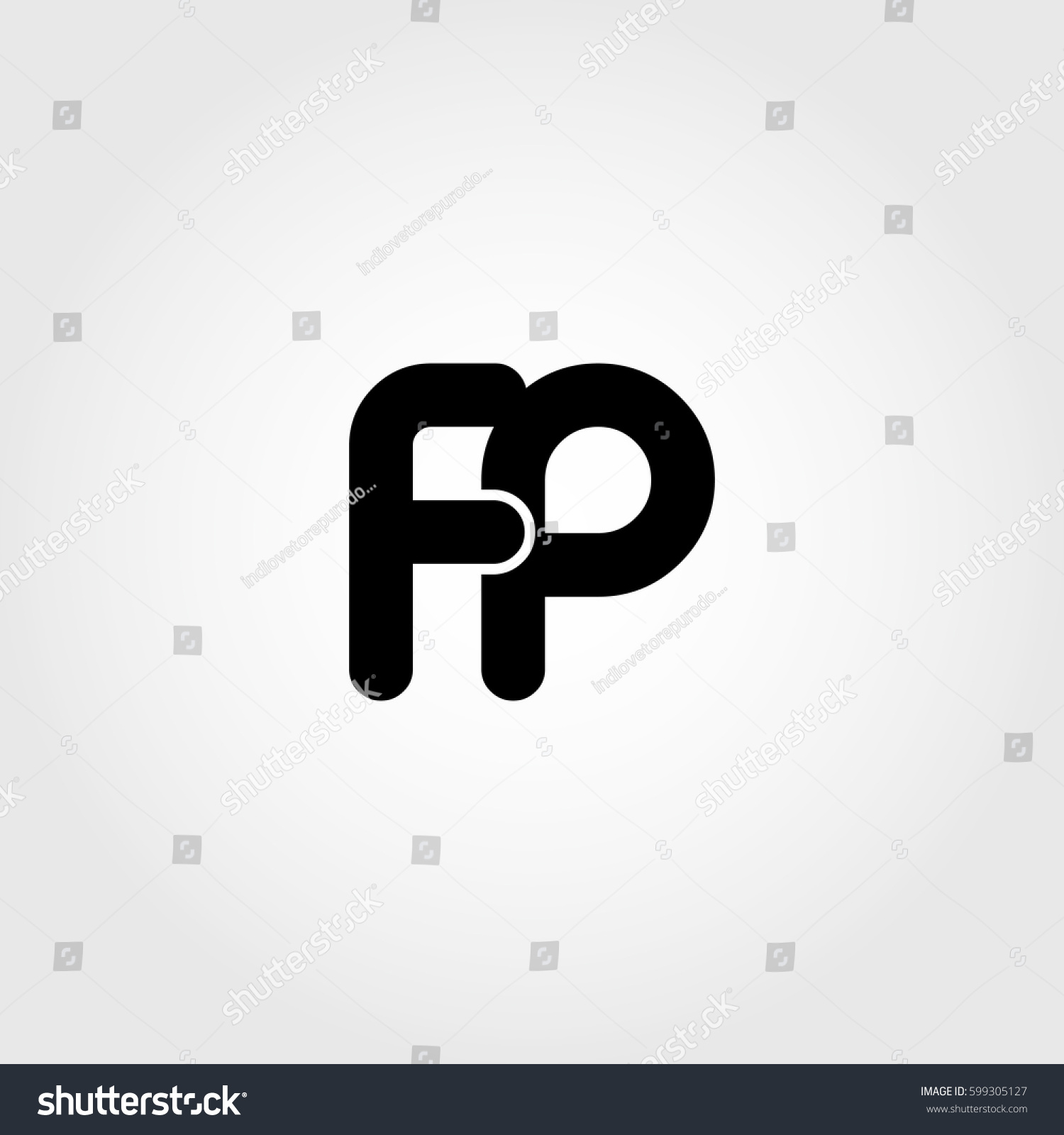 Initial Fp Black Business Logo Stock Vector (Royalty Free) 599305127 ...