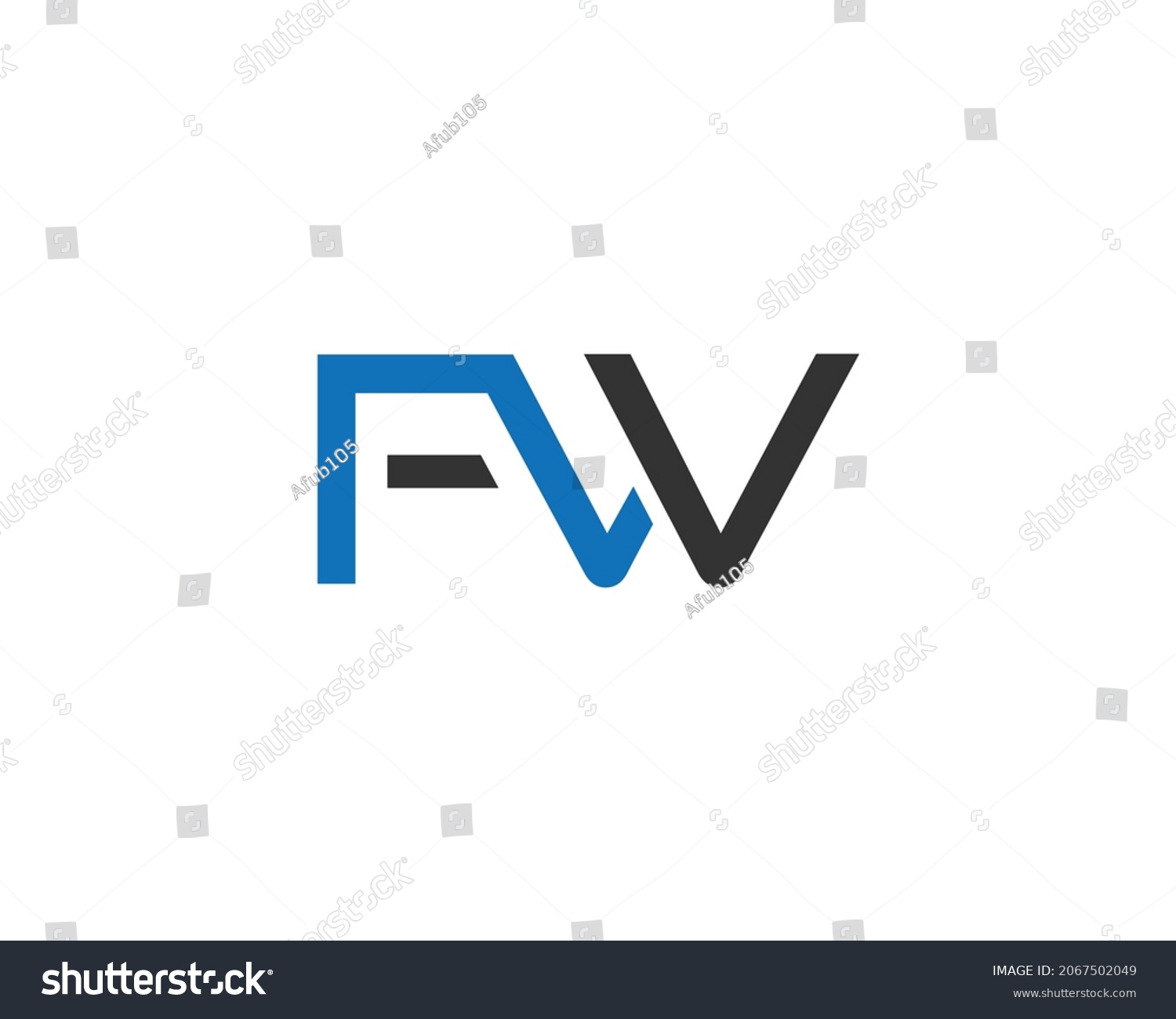 Initial Fw Letter Creative Modern Vector Stock Vector (Royalty Free ...