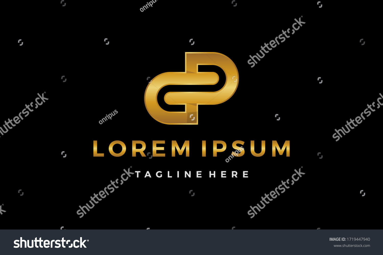 Initial G P Logo Design Concept Stock Vector (Royalty Free) 1719447940