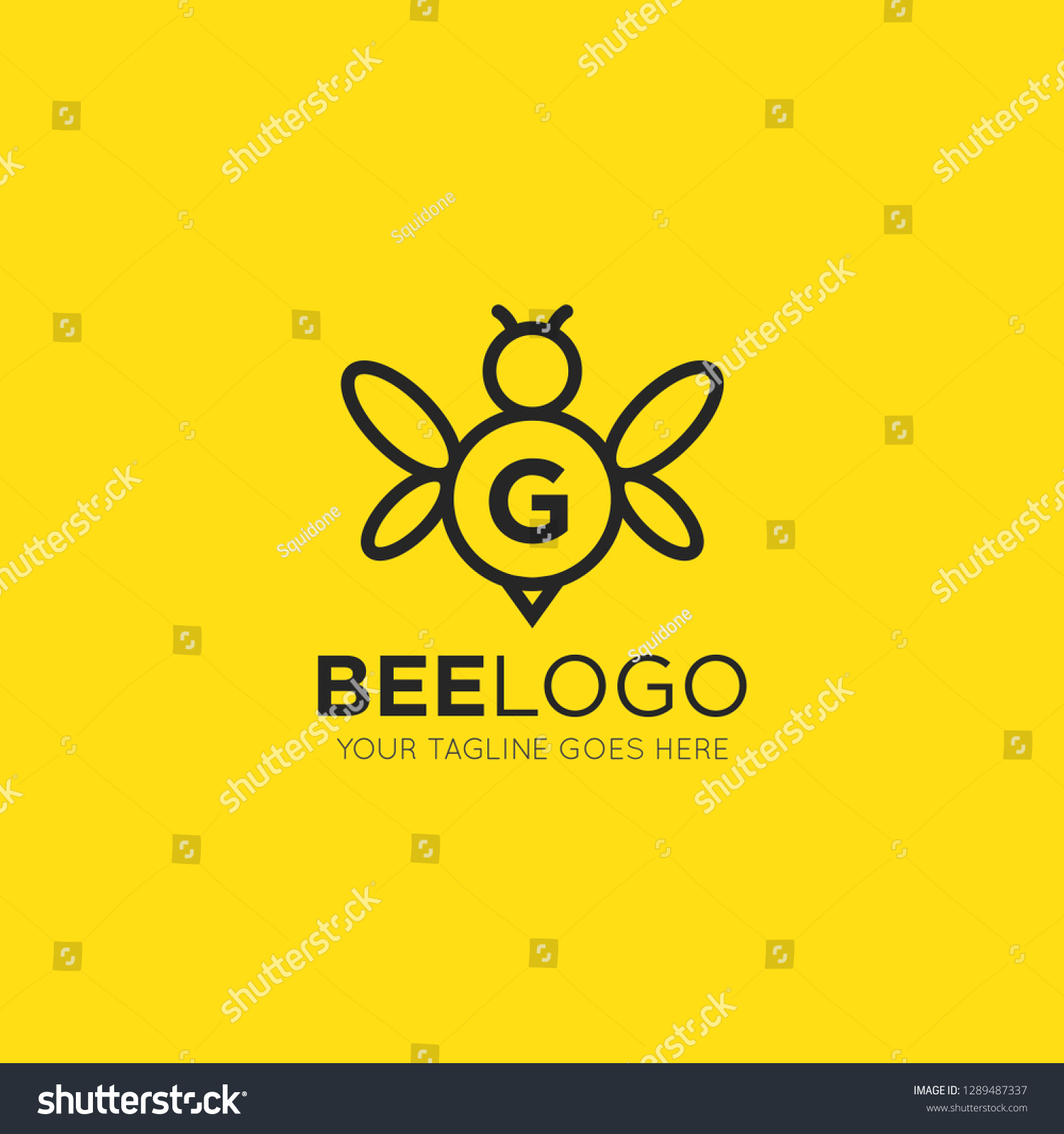 Initial G Letter Bee Logo Vector Stock Vector (Royalty Free) 1289487337 ...