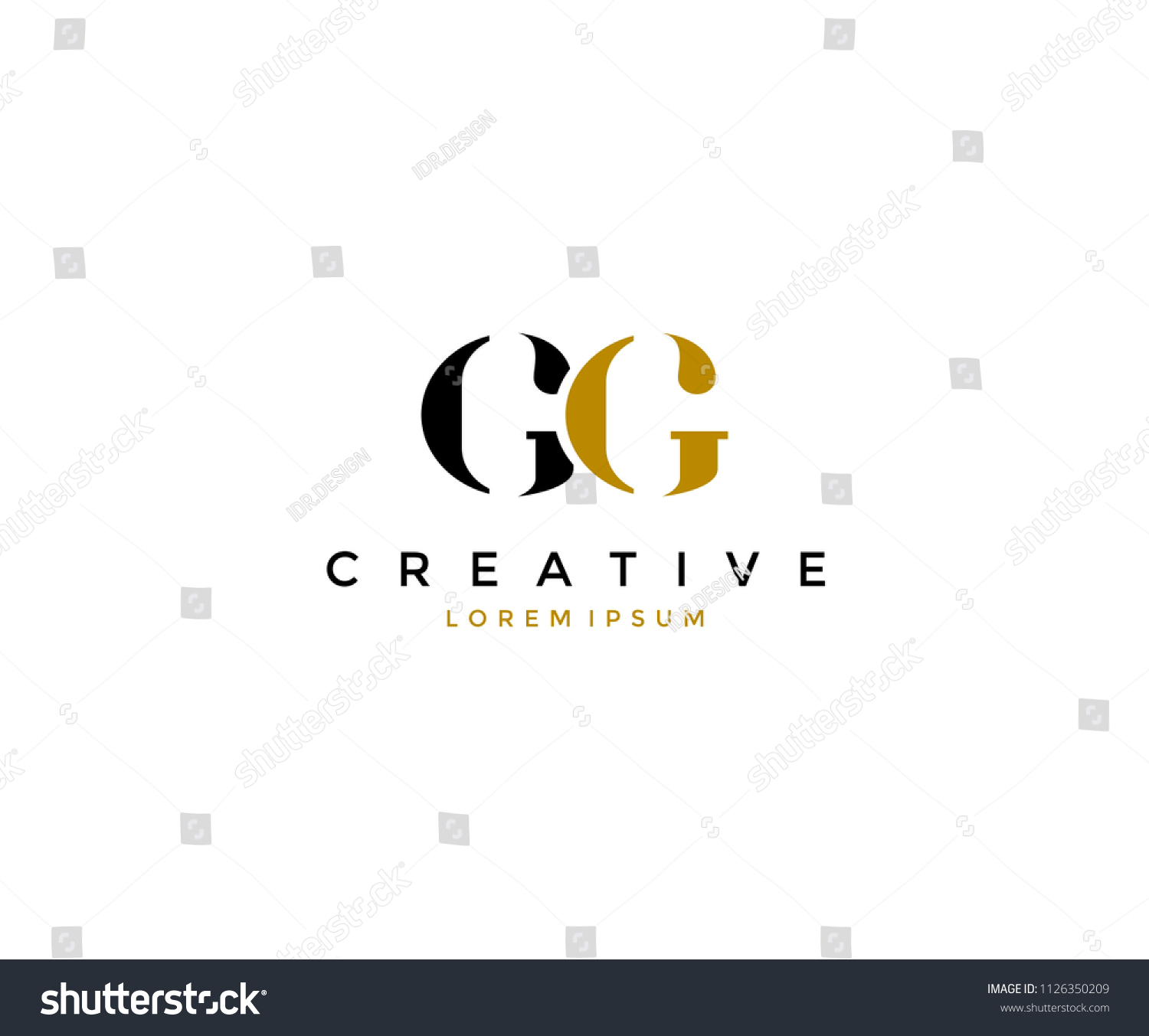 Initial Gg Design Logo Stock Vector (Royalty Free) 1126350209 ...
