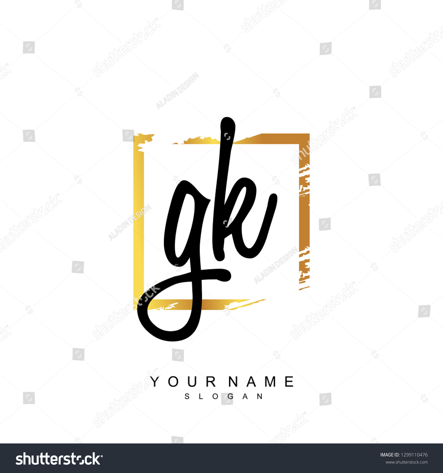 Initial Gk Handwriting Logo Vector Stock Vector (Royalty Free) 1299110476