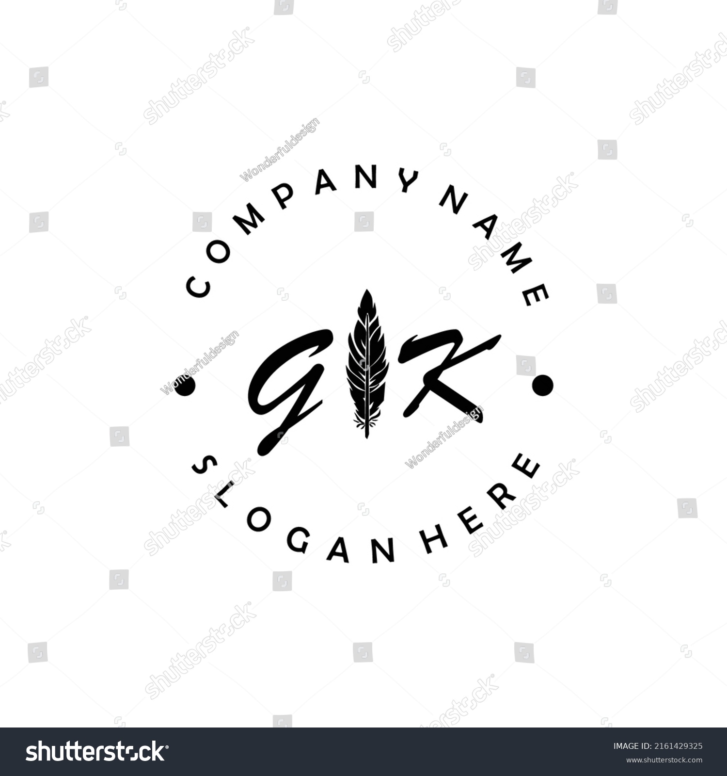 Initial Gk Letter Logo Vector Illustration Stock Vector (Royalty Free ...
