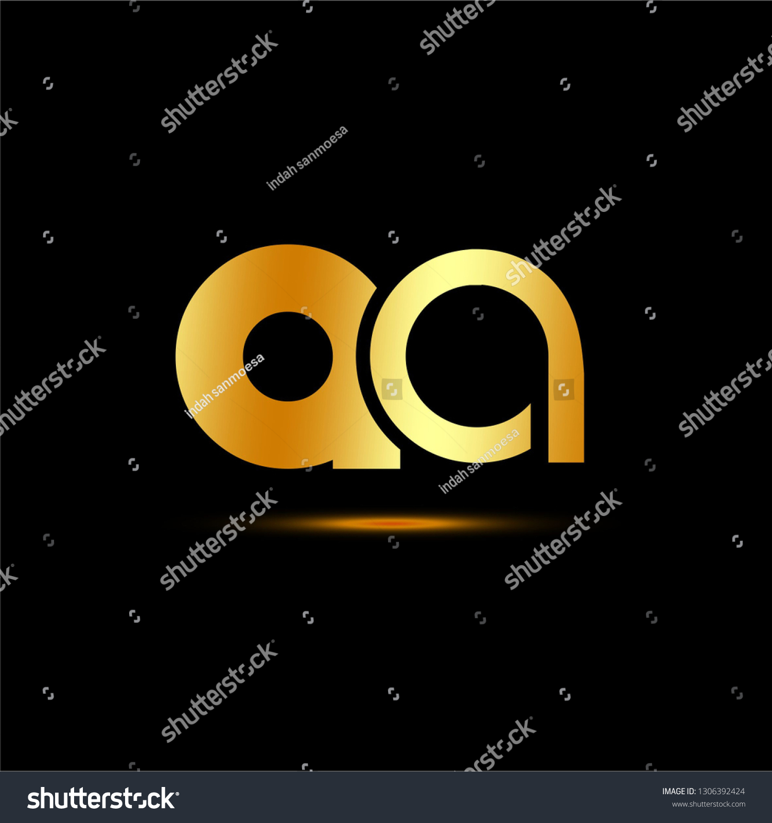 Initial Gold Letter Aa Logo Template Stock Vector (Royalty Free ...