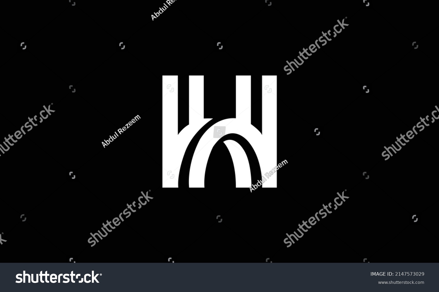 Initial H Hh Bold Monogram Logo Stock Vector (Royalty Free) 2147573029 ...