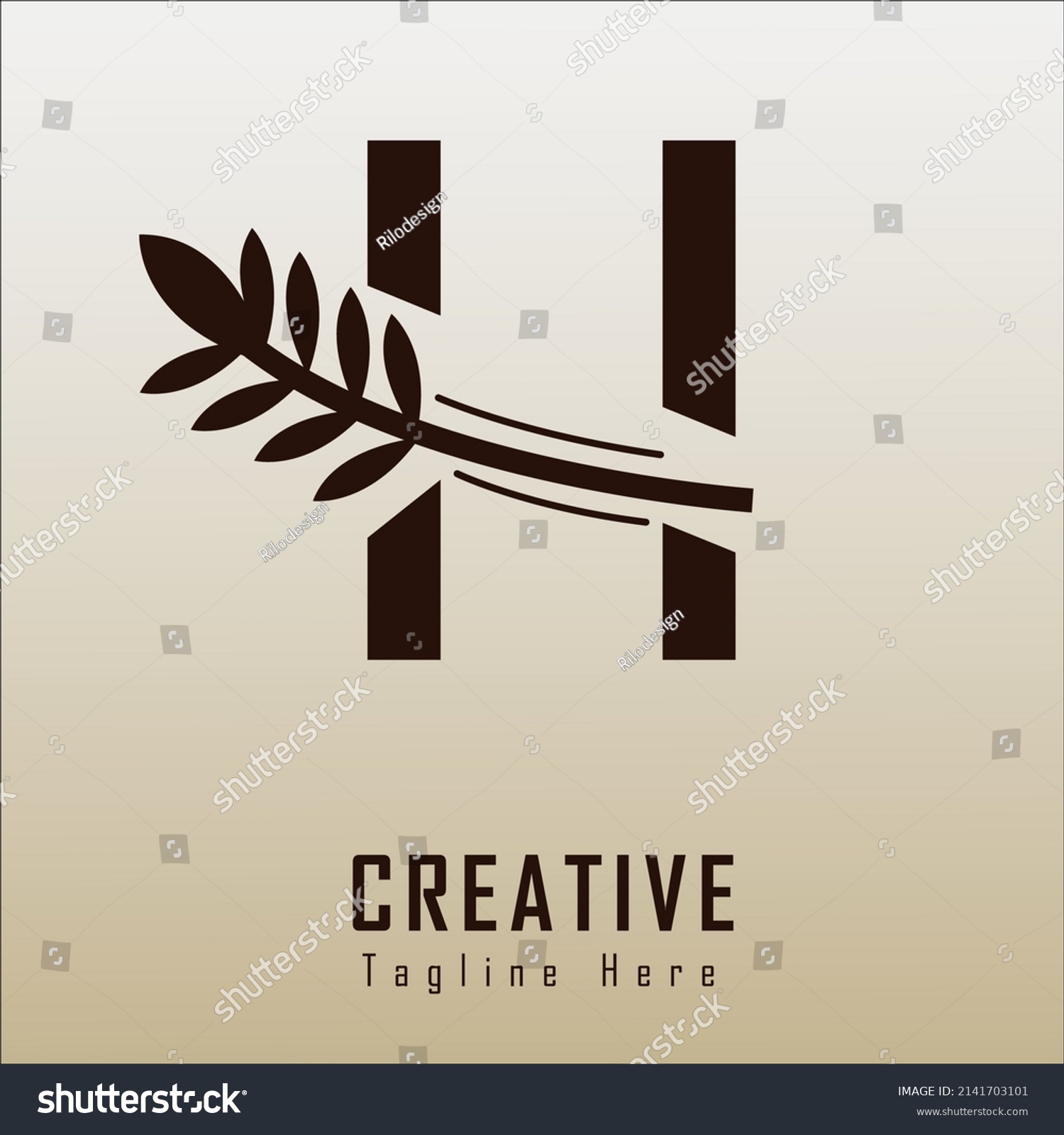 Initial H Simple Ornament Monogram Logo Stock Vector (Royalty Free ...