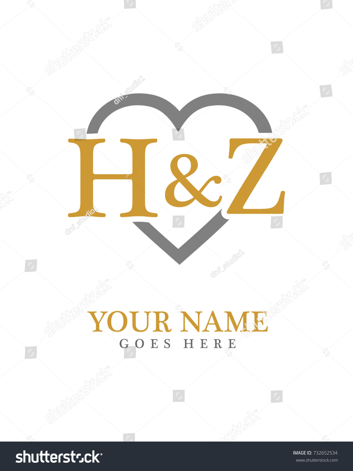 Initial H Z Love Background Logo Stock Vector (Royalty Free) 732652534
