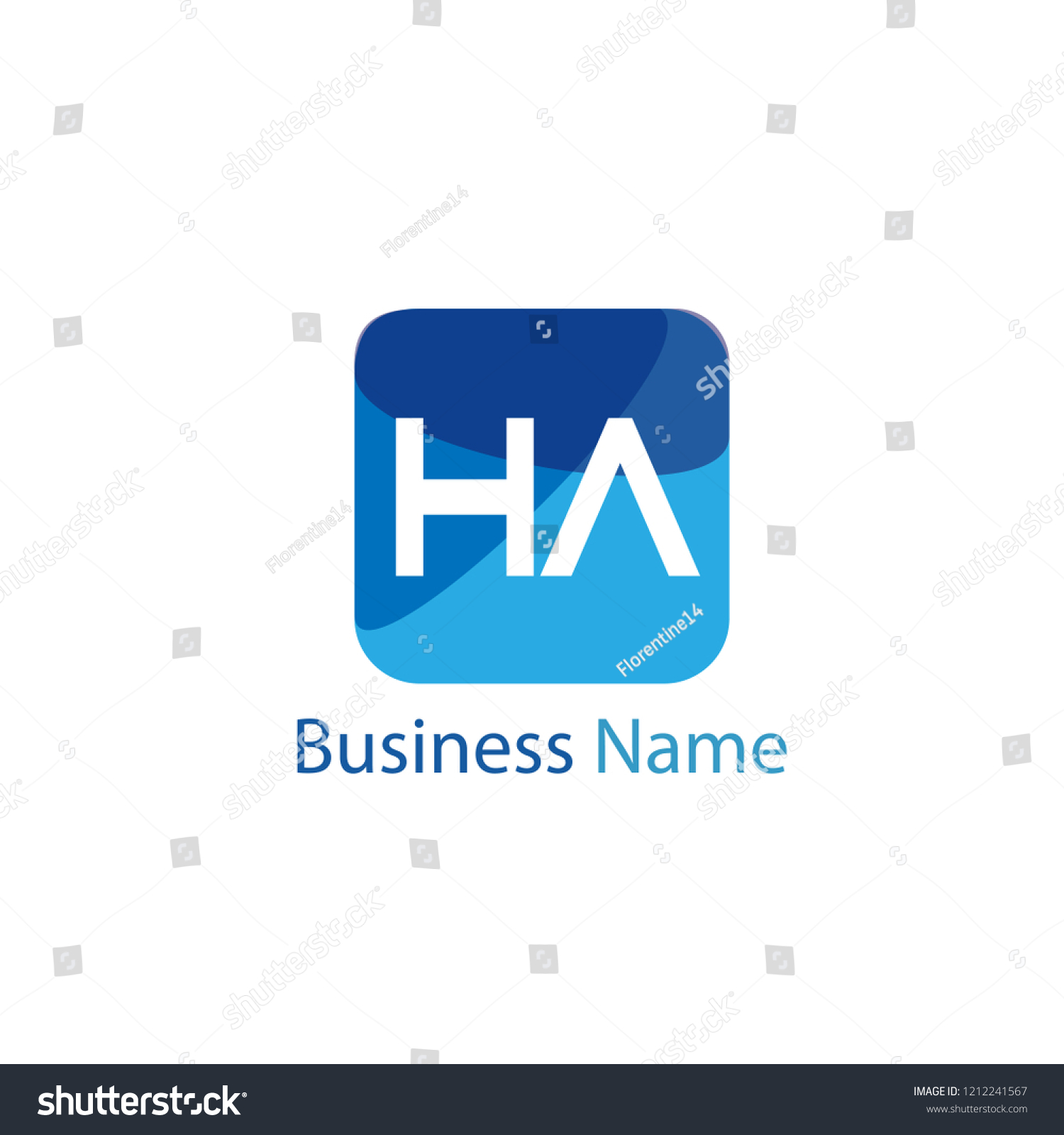 Initial Ha Letter Logo Design Stock Vector (Royalty Free) 1212241567 ...