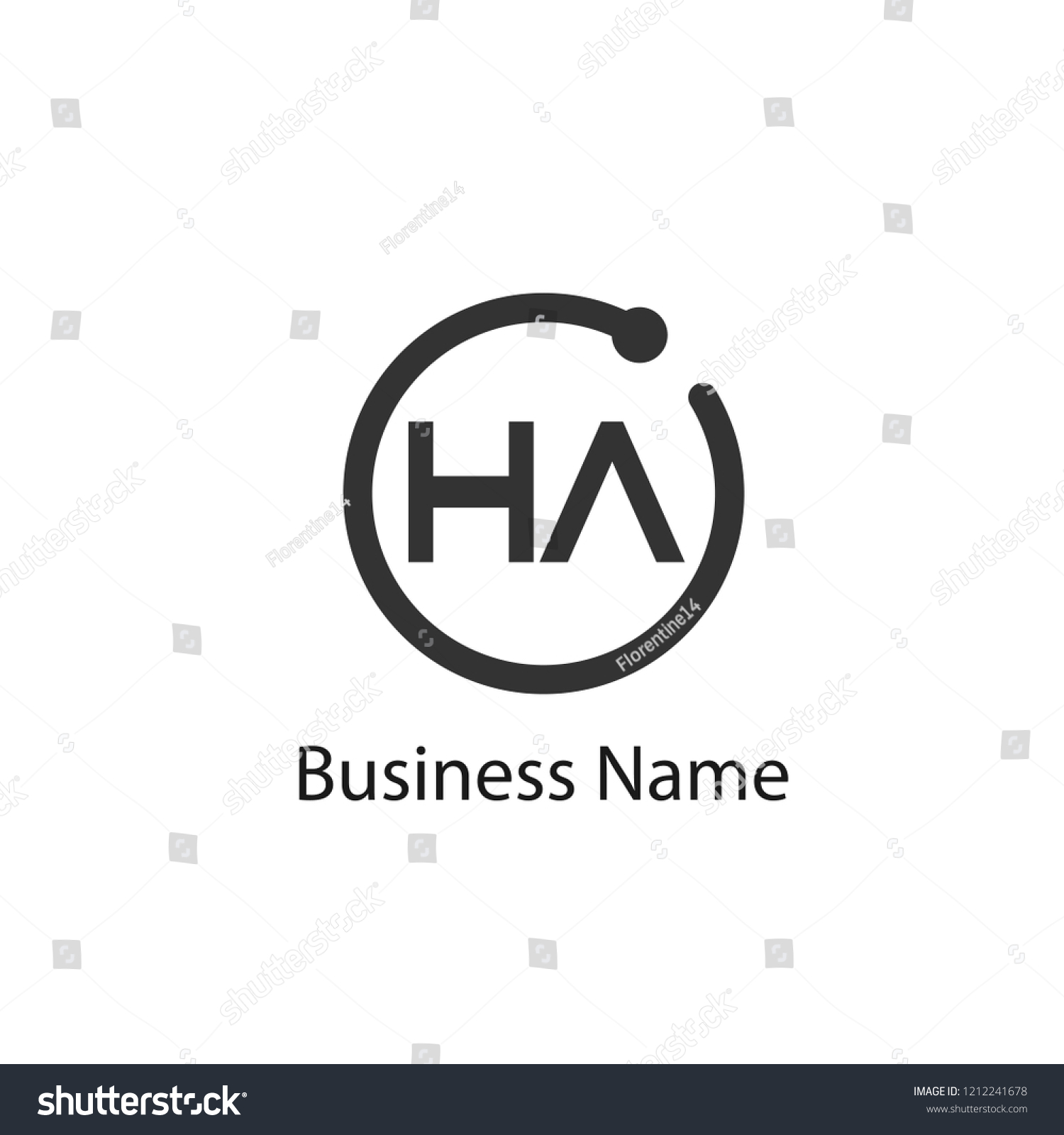 Initial Ha Letter Logo Design Stock Vector (Royalty Free) 1212241678 ...